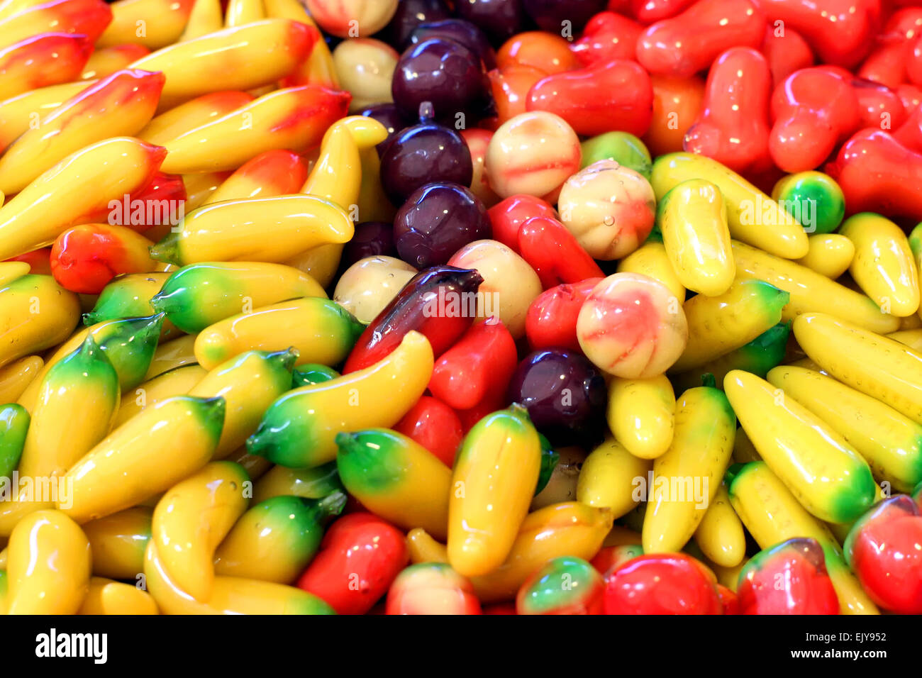 Deletable imitation fruits background or texture Stock Photo - Alamy
