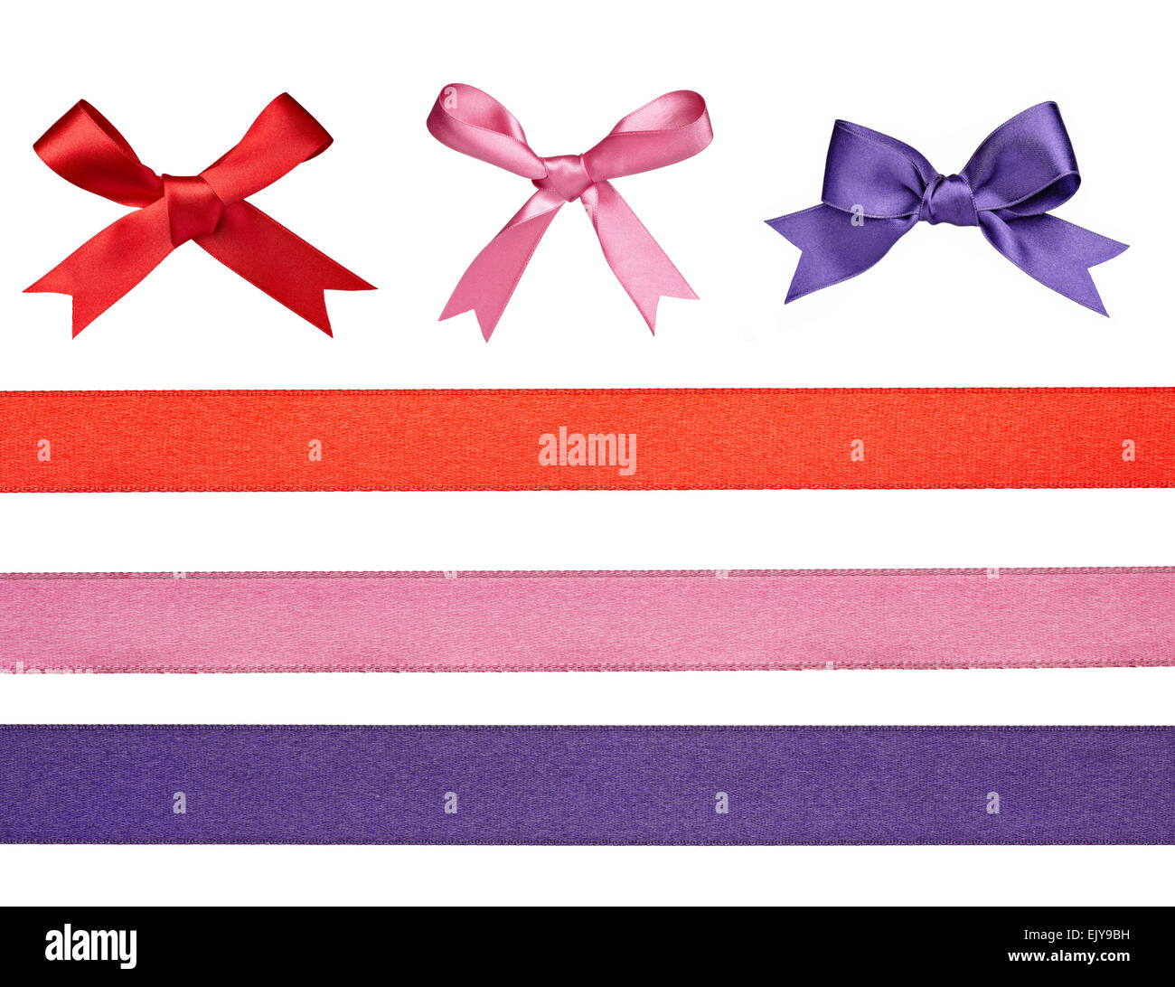 collection of various knot and ribbon on white background. each one is ...