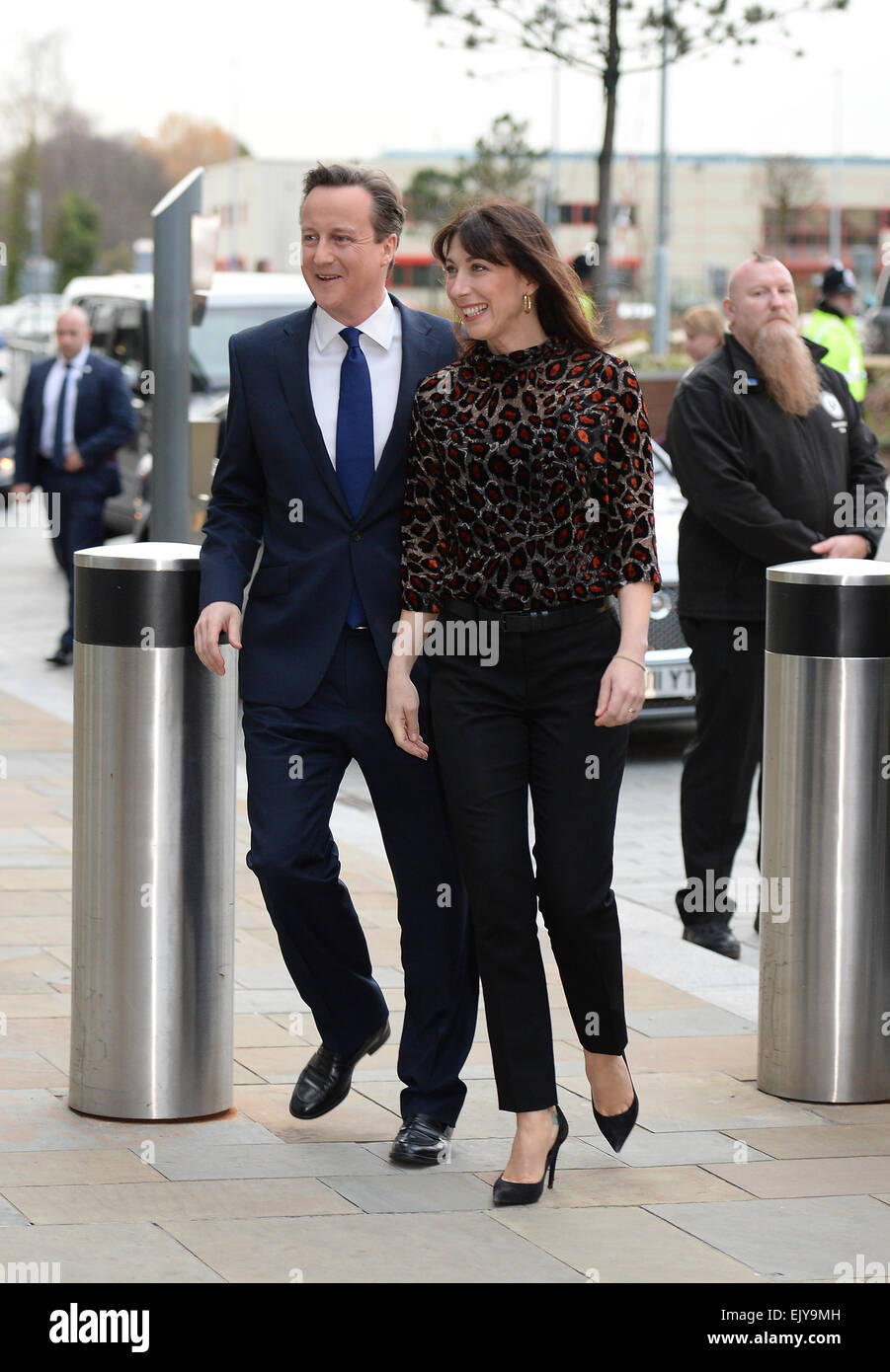 David Cameron and Samantha Cameron arrive at Dock 10 Studio for The ITV ...