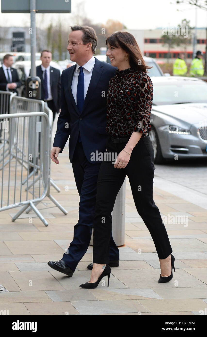 David Cameron and Samantha Cameron arrive at Dock 10 Studio for The ITV ...