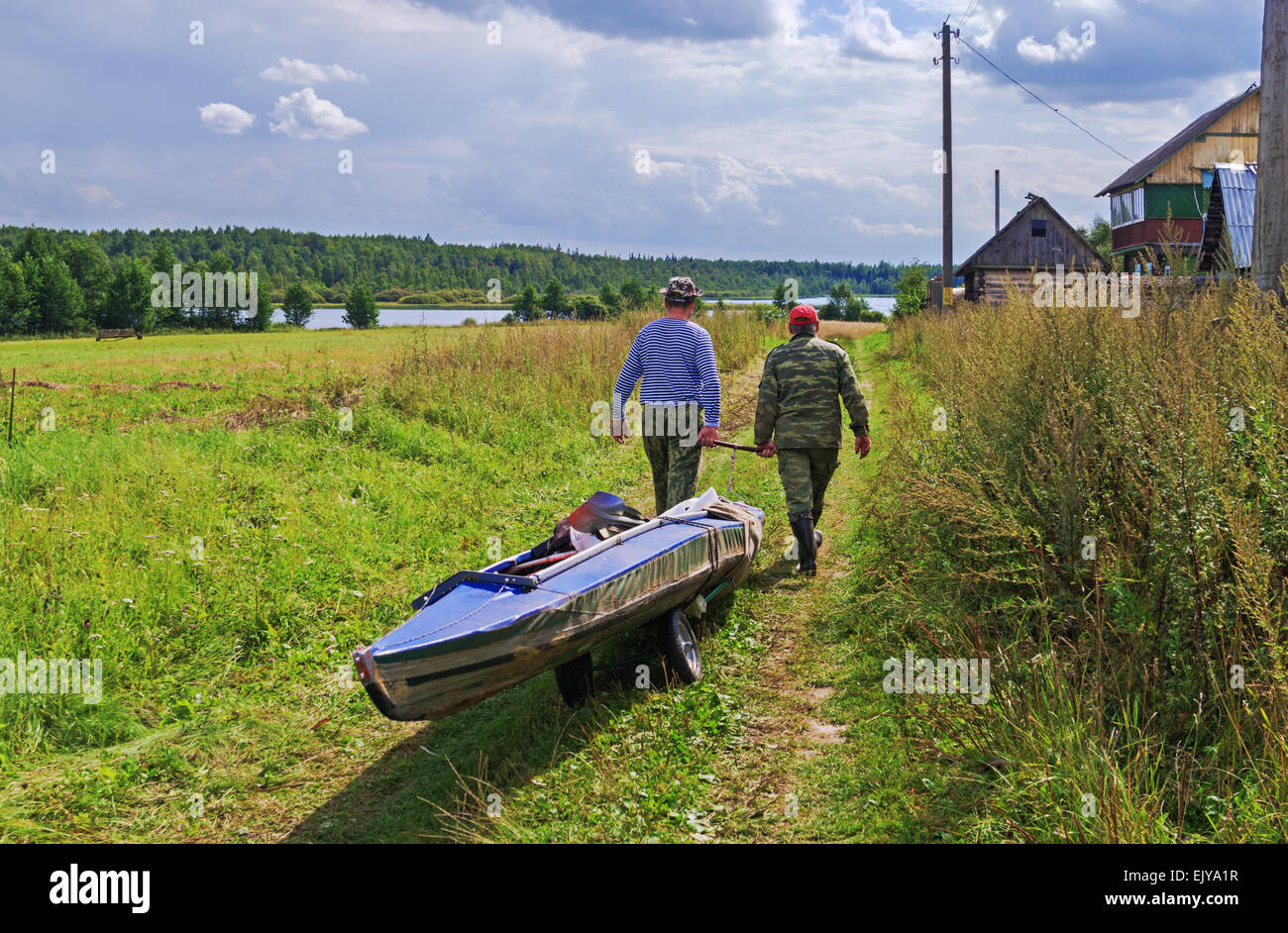 Canoe transportation on cart hi-res stock photography and images - Alamy