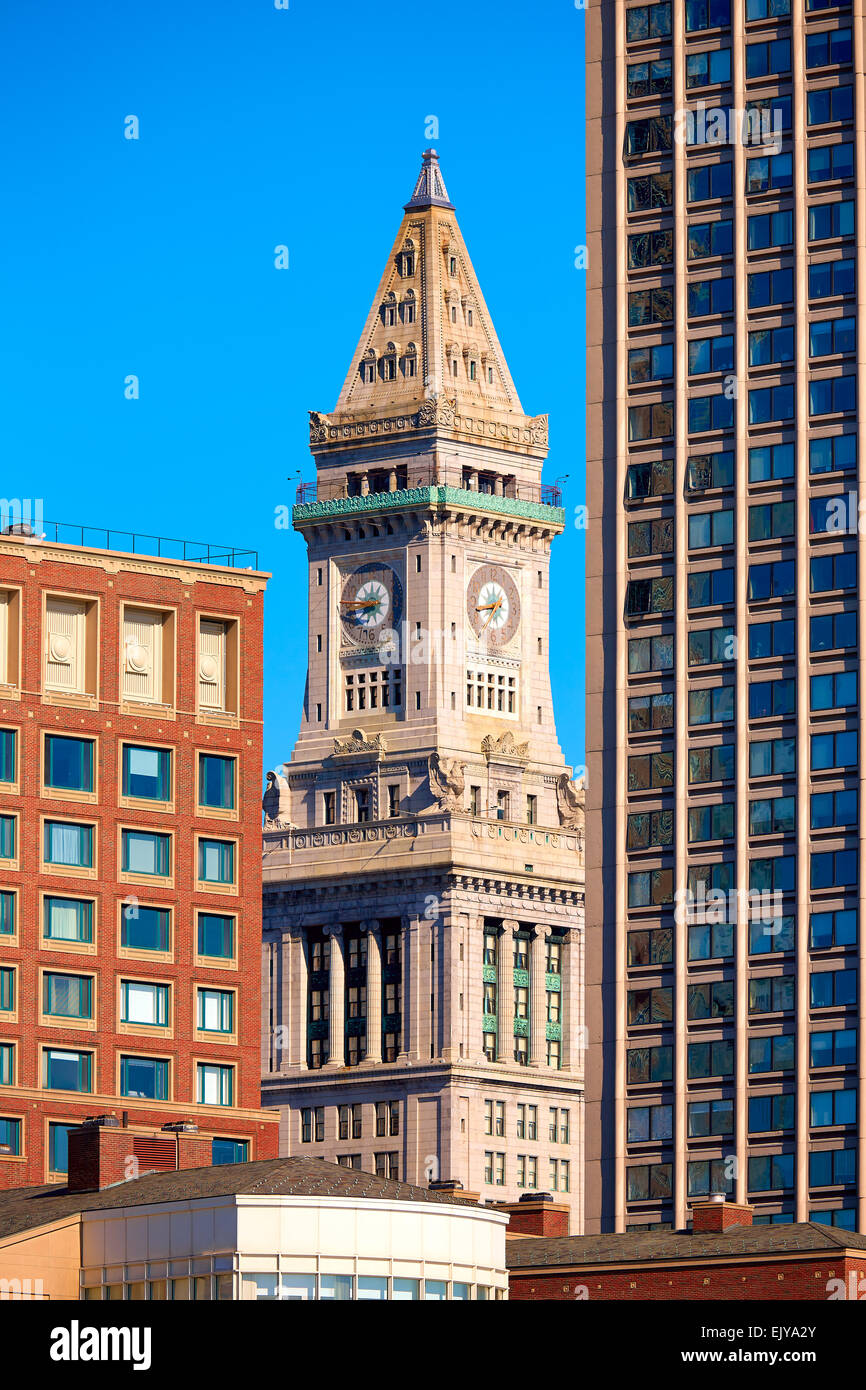 Boston Clock tower Custom House in Massachusetts USA Stock Photo - Alamy