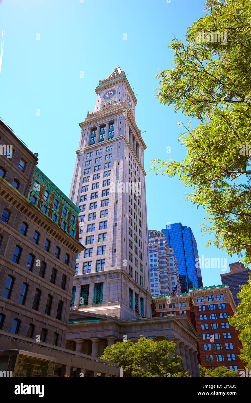 Boston Clock tower Custom House in Massachusetts USA Stock Photo - Alamy