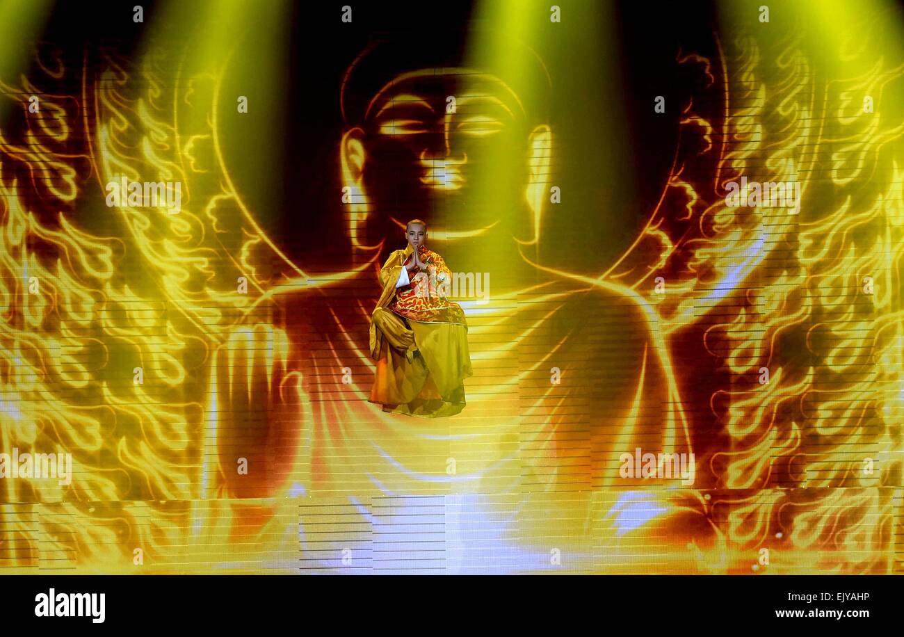 Luoyang, China's Henan Province. 2nd Apr, 2015. An actor performs ...