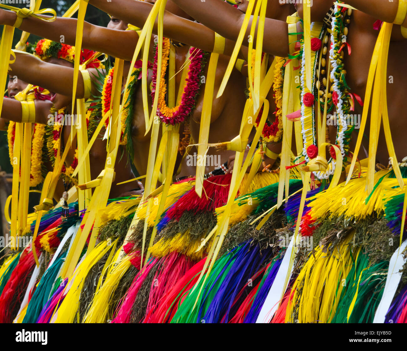 Yapese girls in traditional clothing singing and dancing at Yap Day ...