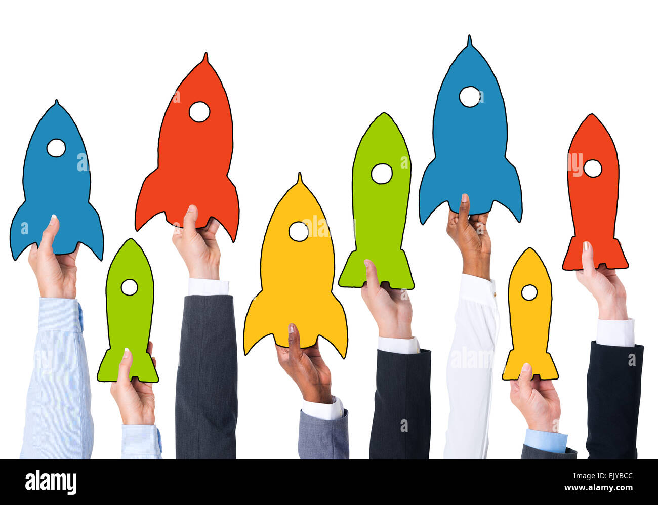 Business People Holding Technology Symbol Stock Photo - Alamy