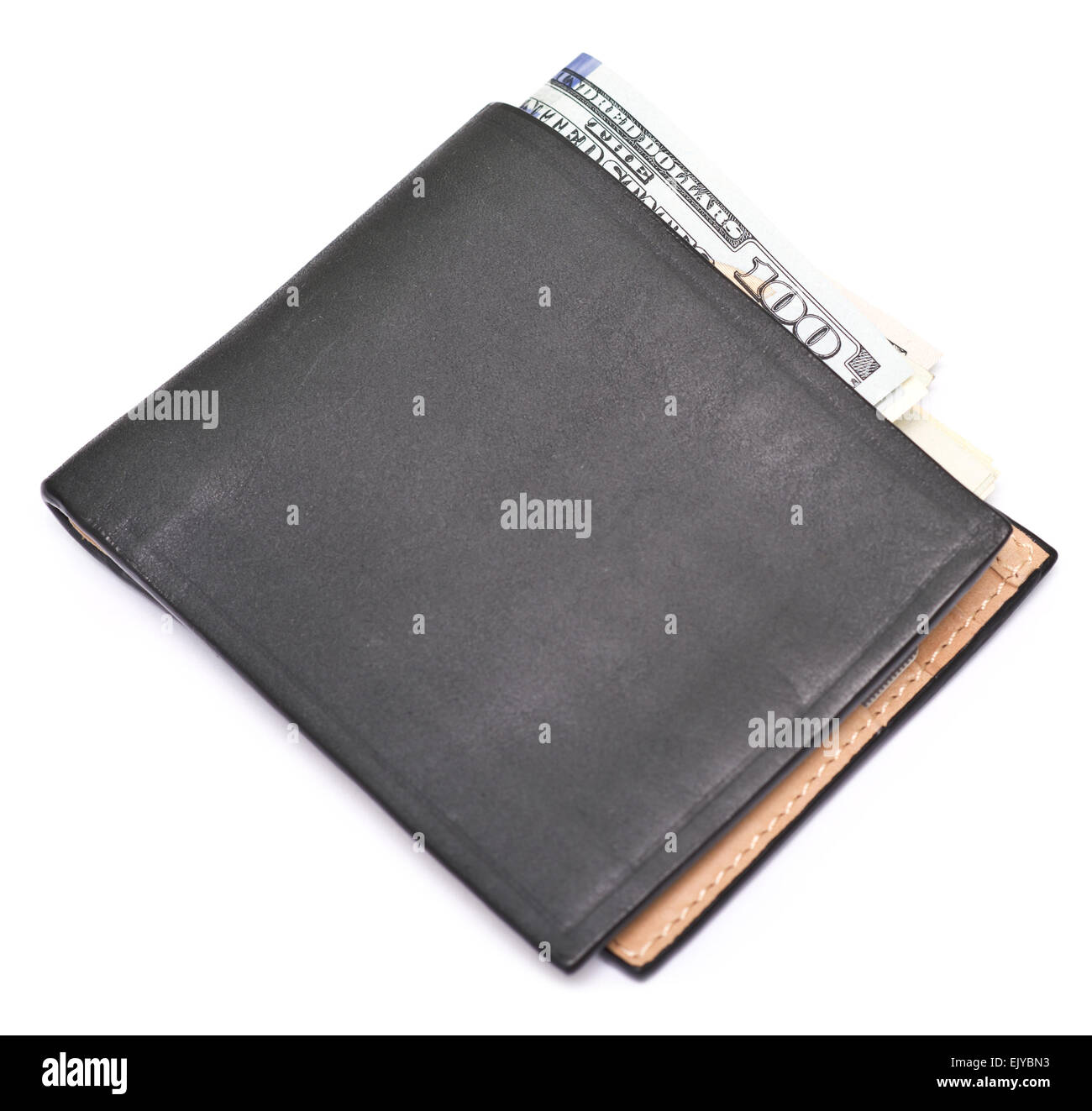 wallet with dollars isolated on white background Stock Photo - Alamy