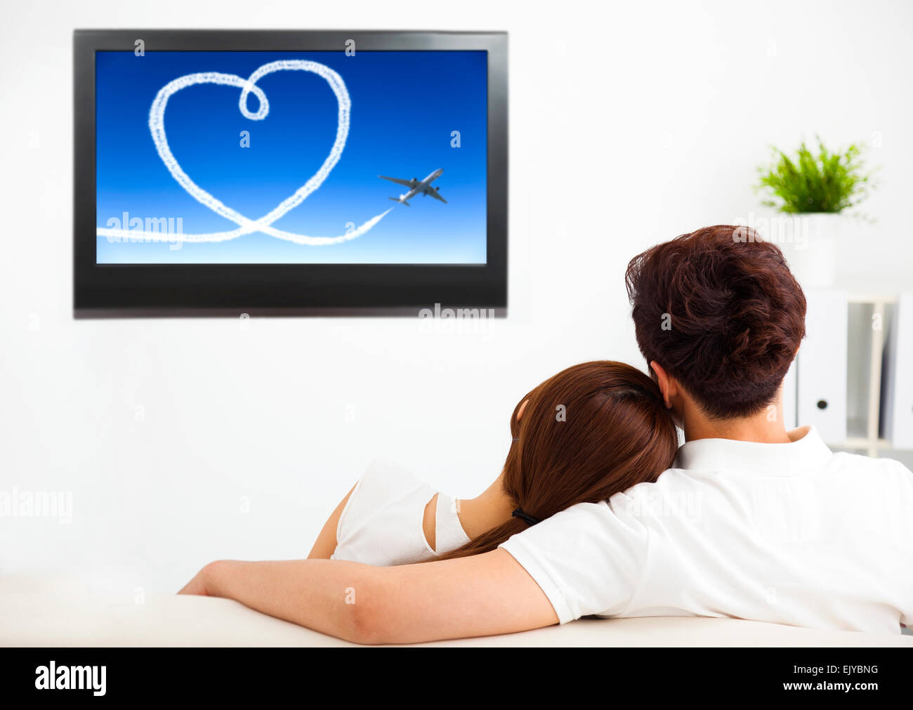 Person watching tv show hi-res stock photography and images - Alamy