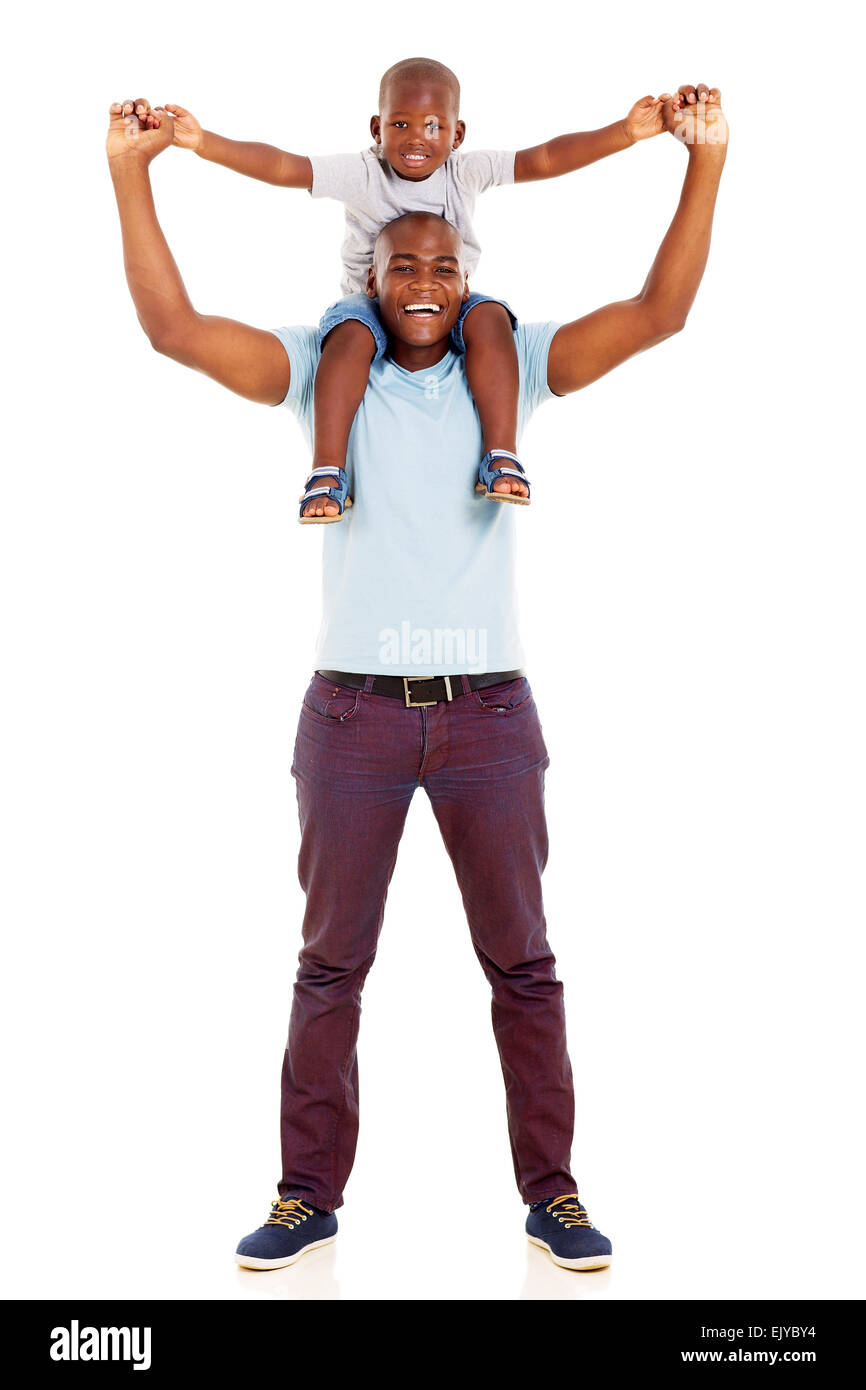 Father son carrying shoulder Cut Out Stock Images & Pictures - Alamy