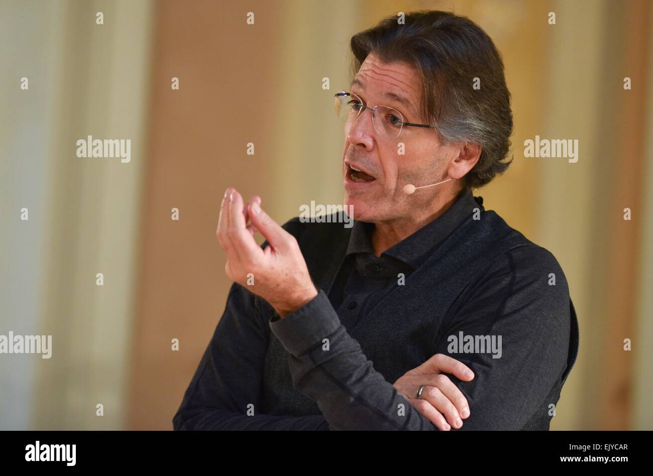 Heidelberg, Germany. 31st Mar, 2015. US singer Thomas Hampson speaks ...