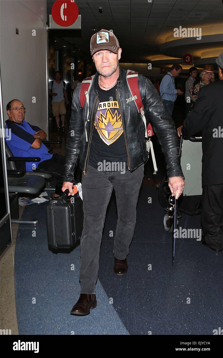 Michael Rooker of Gaurdians of the Galaxy arrives in Los Angeles at LAX ...
