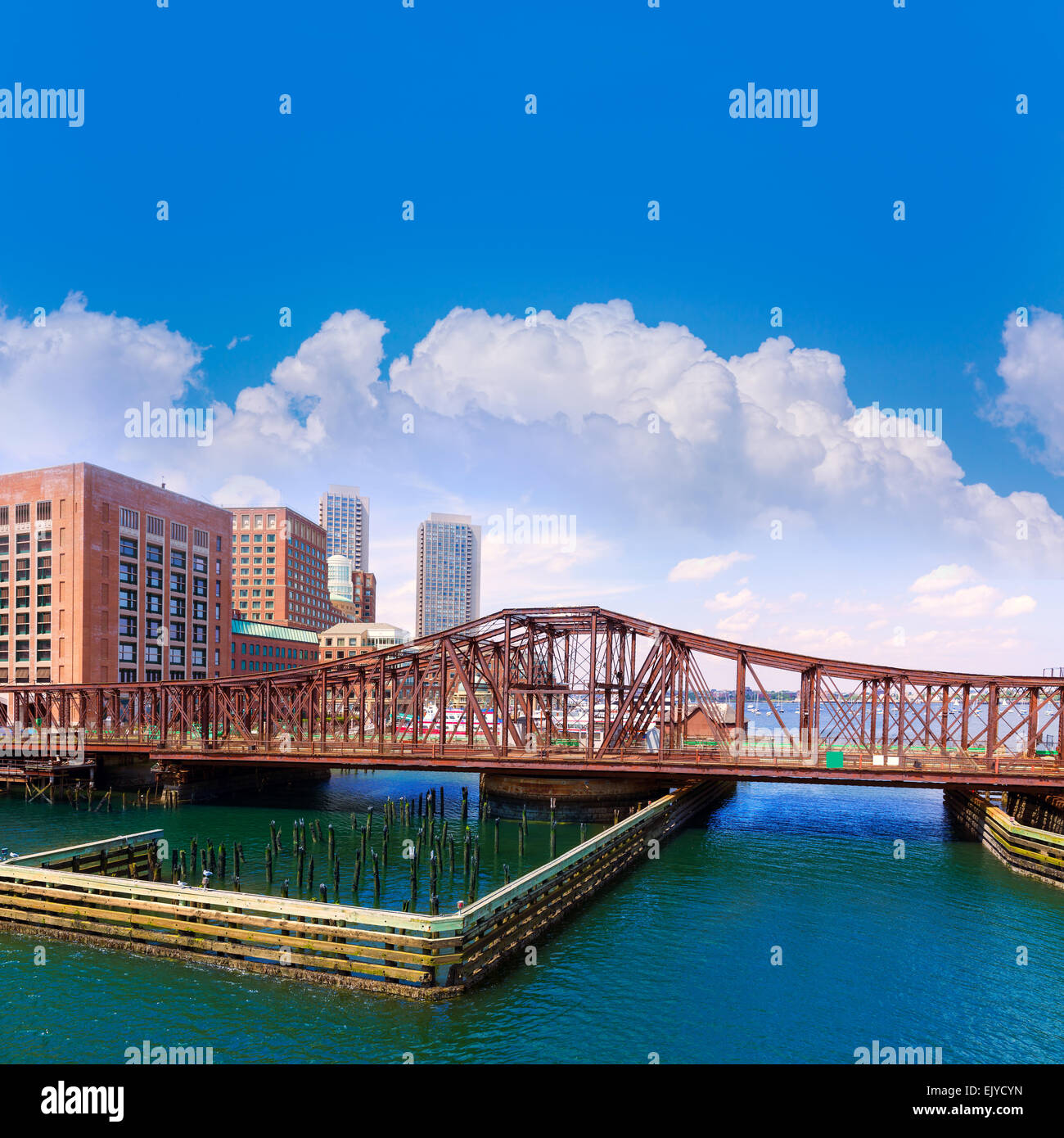 Boston Northern Avenue Bridge in Massachusetts USA Stock Photo - Alamy