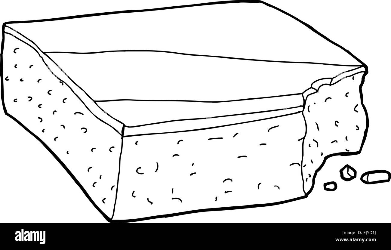 Single outlined hand drawn slice of cake with missing bite Stock Photo ...