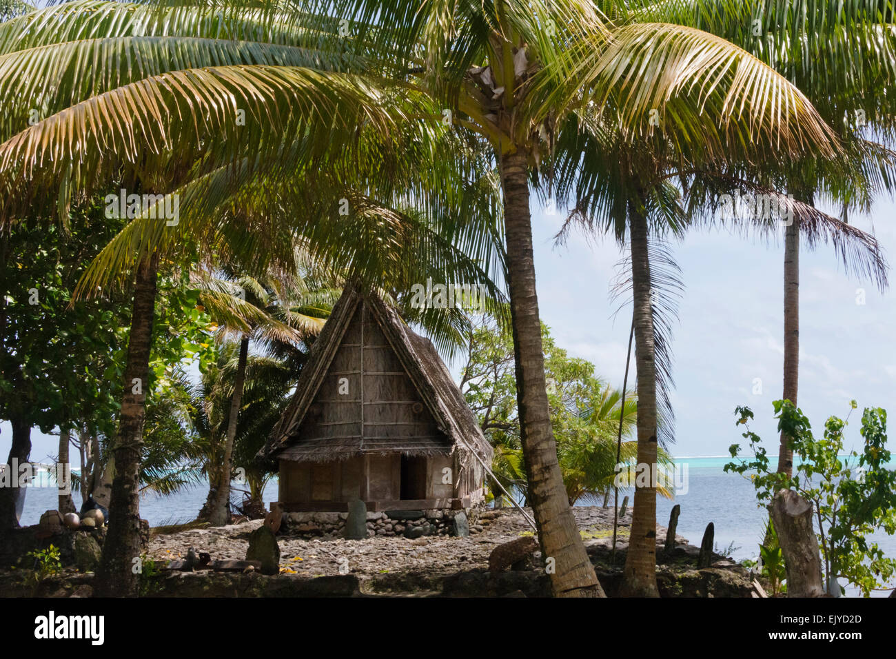 Men's house by the ocean, Yap Island, Federated States of Micronesia ...