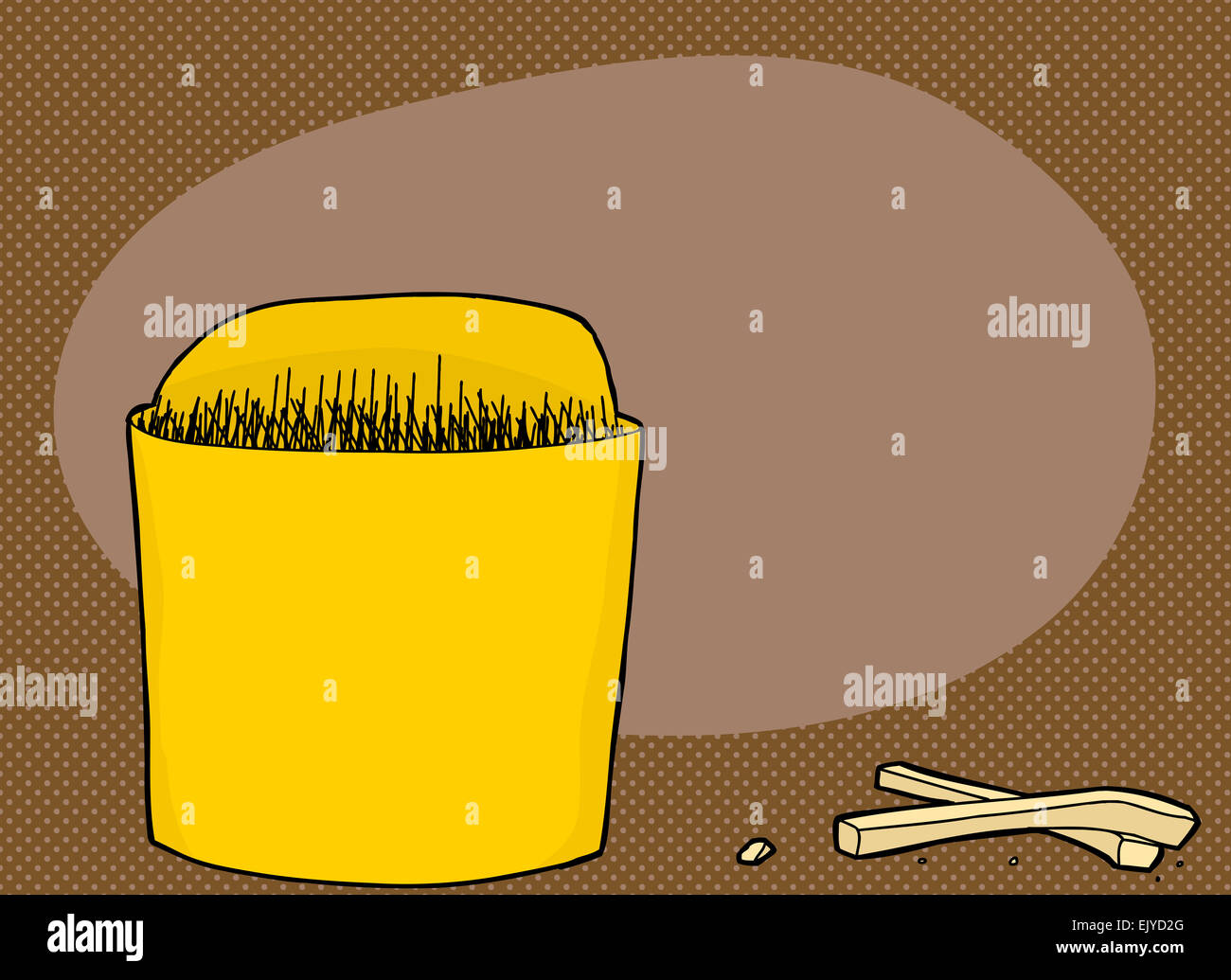 Hand drawn empty cartoon french fries container illustration Stock ...