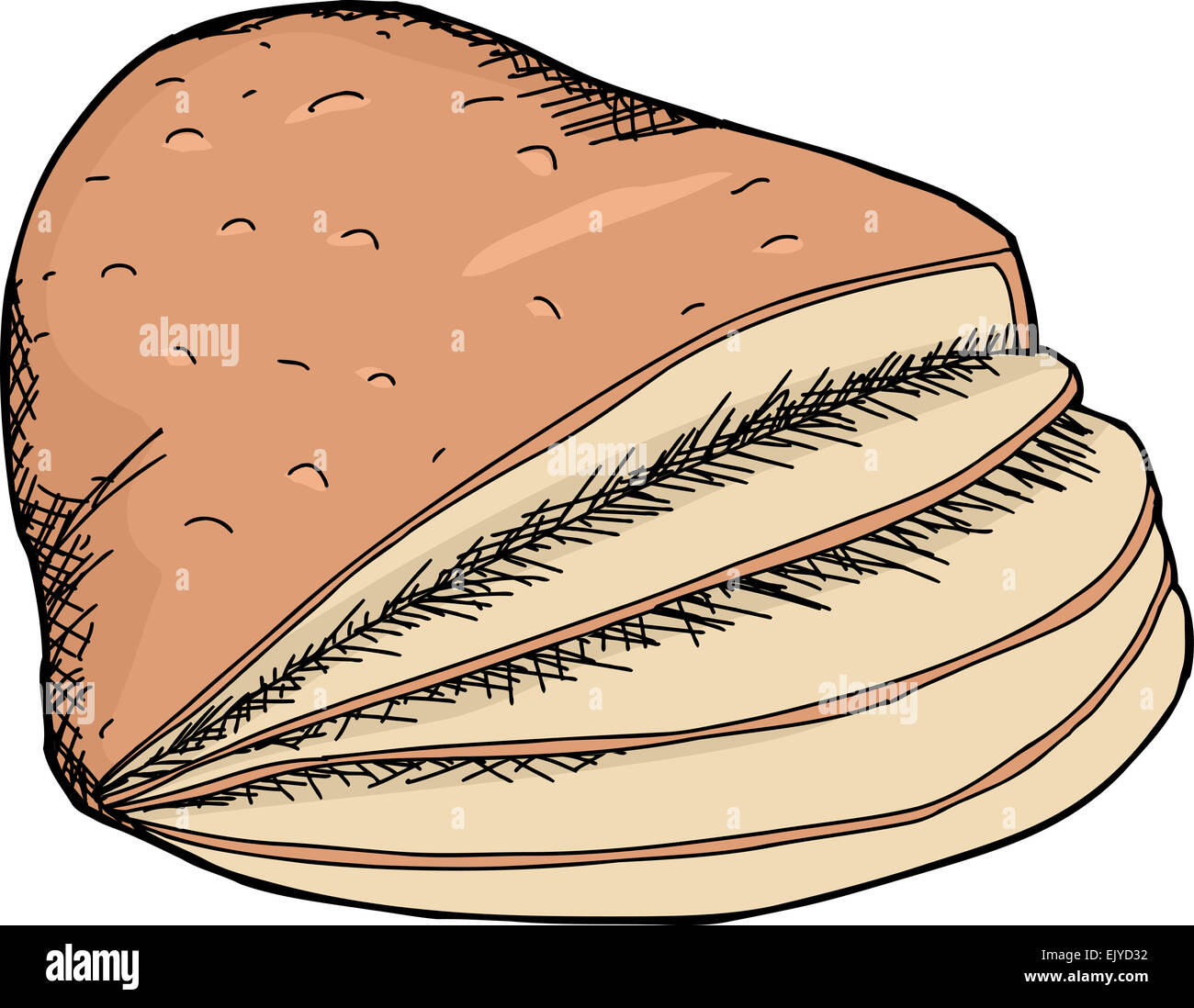 Hand drawn cartoon sliced ham hi-res stock photography and images - Alamy
