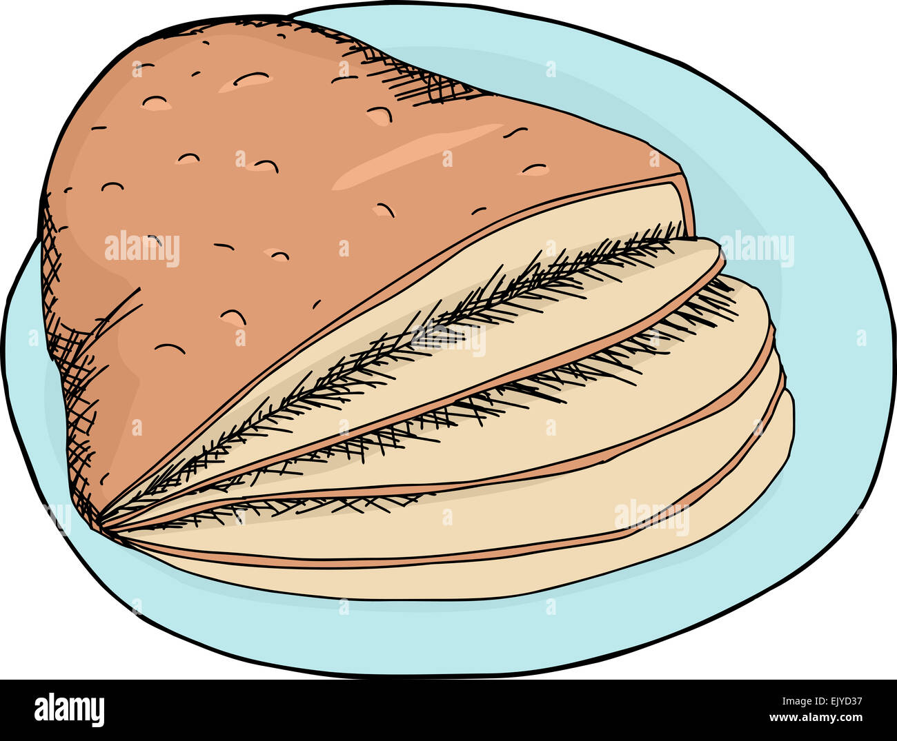 Hand drawn cartoon sliced ham hi-res stock photography and images - Alamy