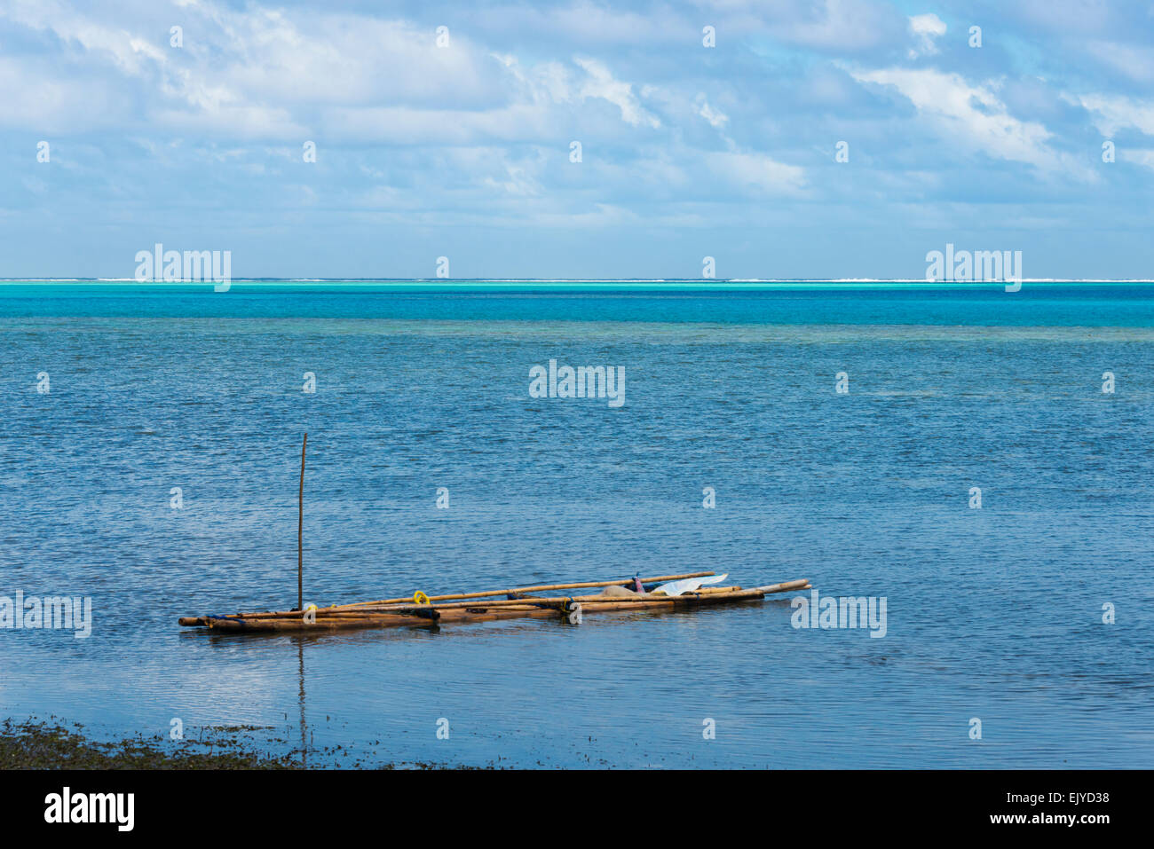 Bamboo raft on the ocean, Yap Island, Federated States of Micronesia ...