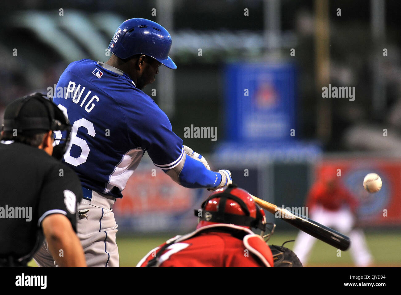 Anaheim, CA, USA. 2nd Apr, 2015. Los Angeles Dodgers right fielder ...