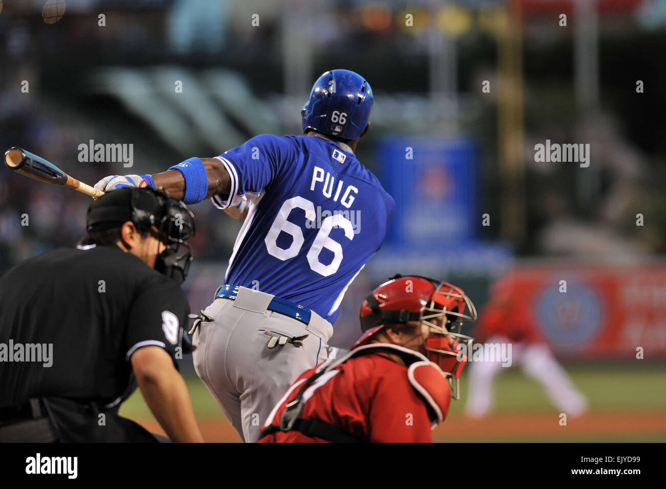 Anaheim, CA, USA. 2nd Apr, 2015. Los Angeles Dodgers right fielder ...