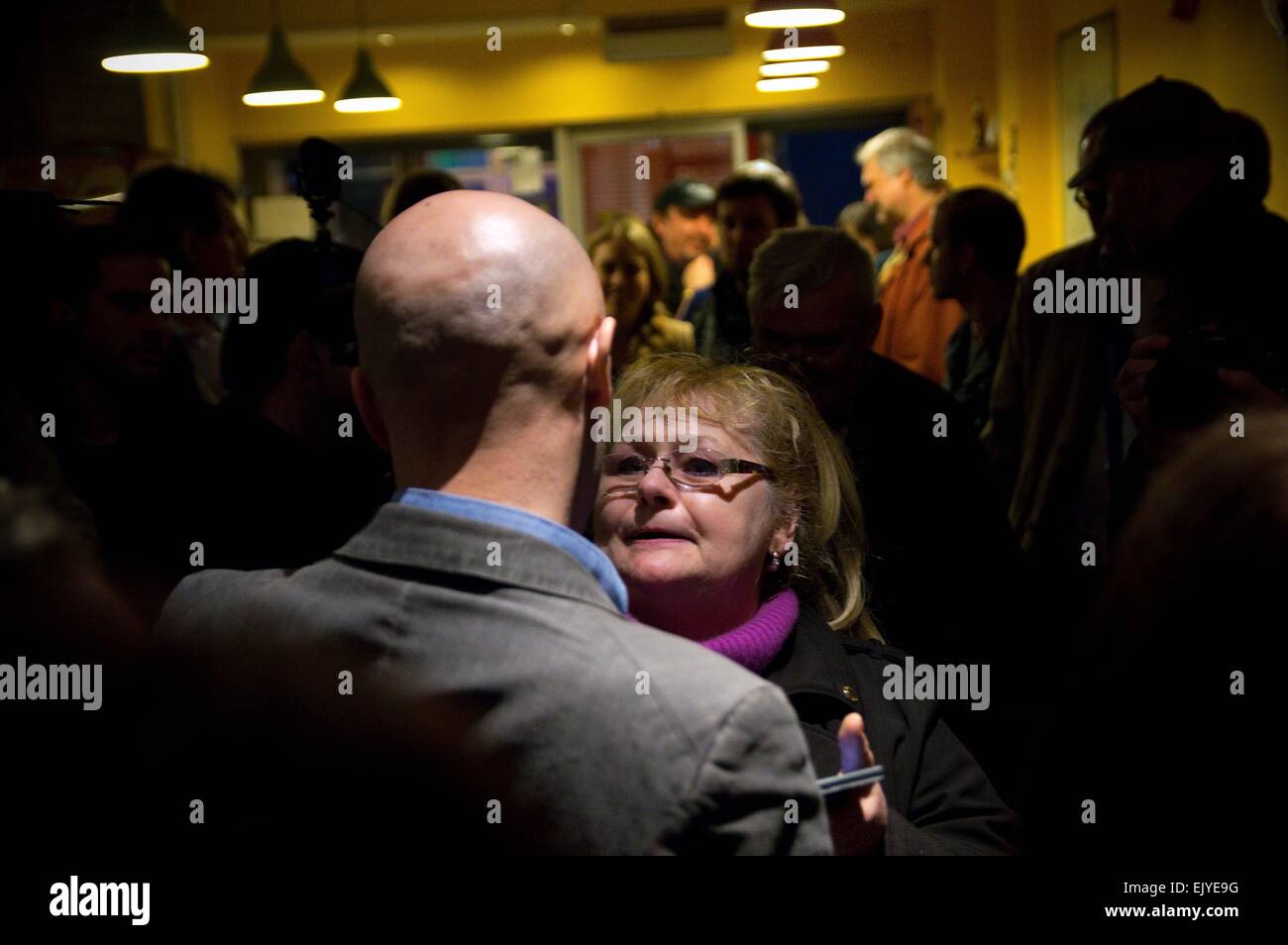 London, England. 02nd Apr, 2015. A lady in tears thank Graham Phillips ...
