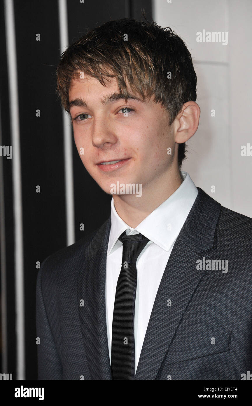 LOS ANGELES, CA - JANUARY 7, 2013: Austin Abrams at the world premiere ...