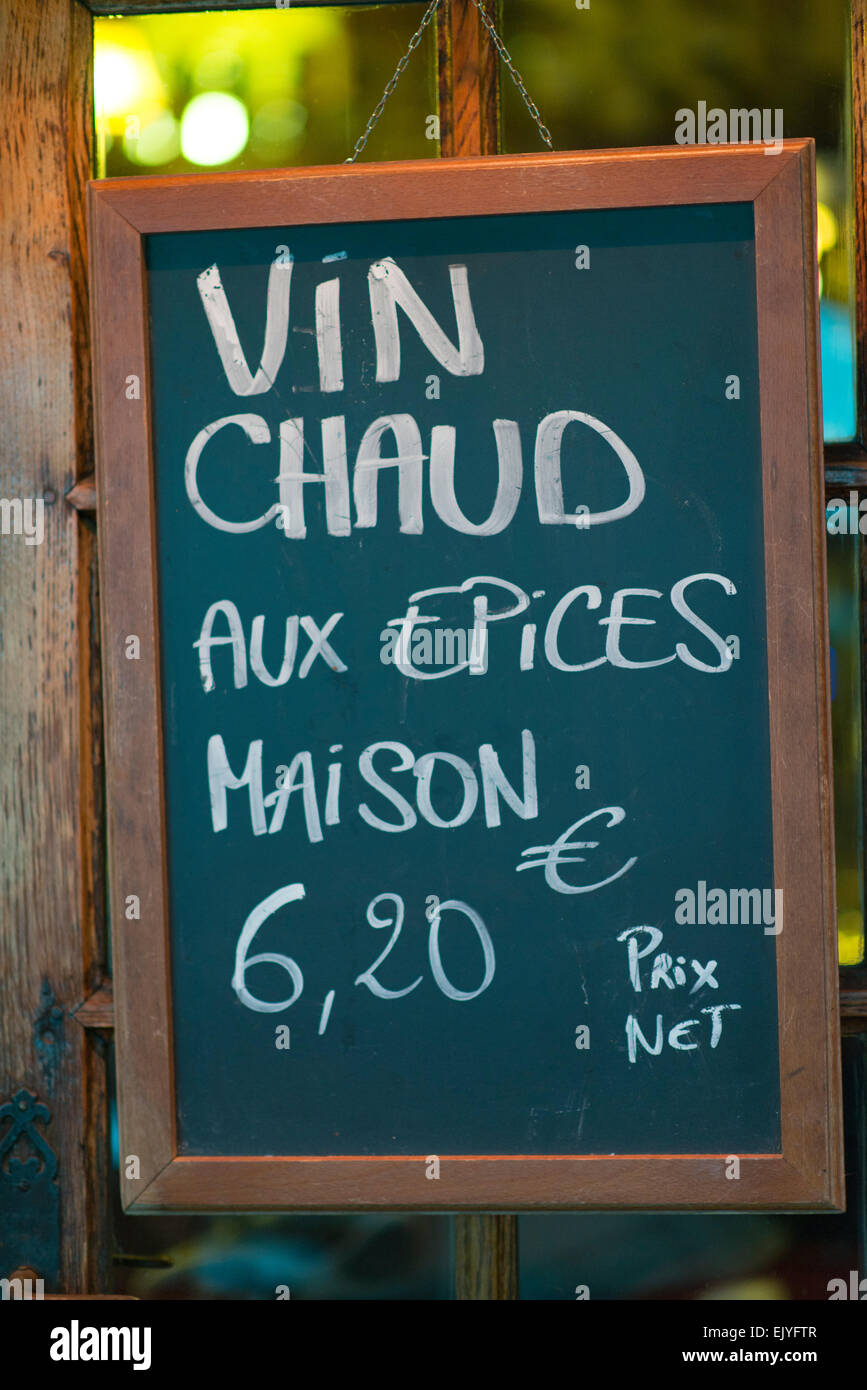 Chalkboard menu in paris hi-res stock photography and images - Alamy