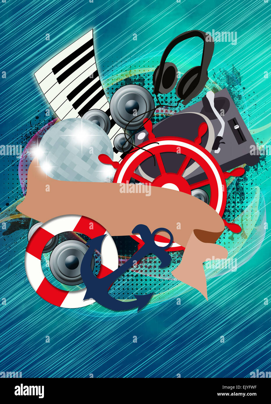 Abstract music night or concert invitation advert background with empty ...