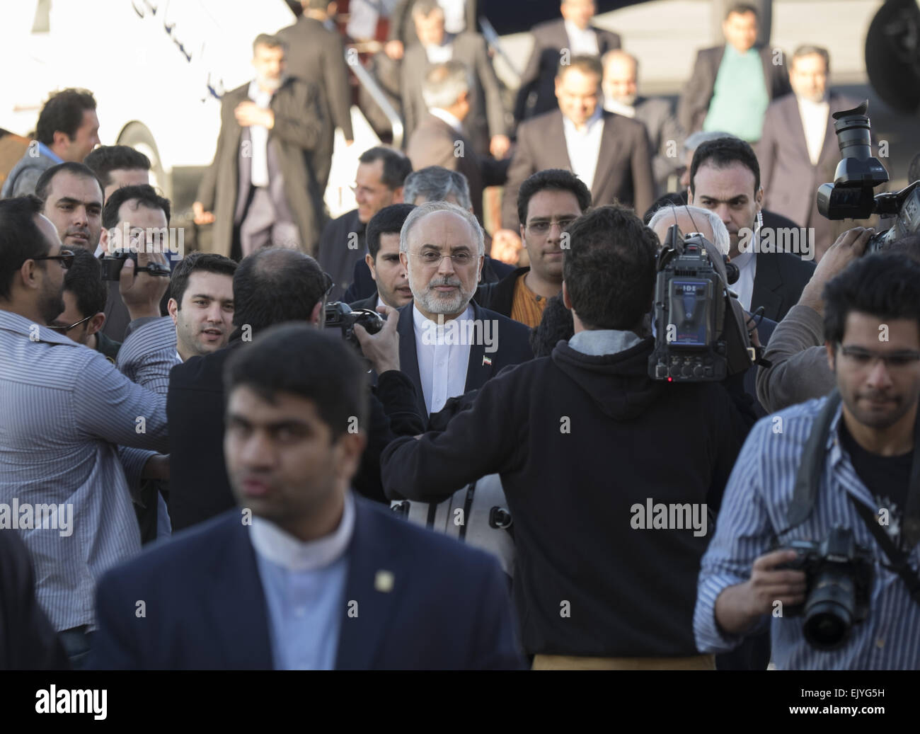 Tehran, Iran. 3rd Apr, 2015. ALI AKBAR SALEHI (C), The Head of Iran's ...