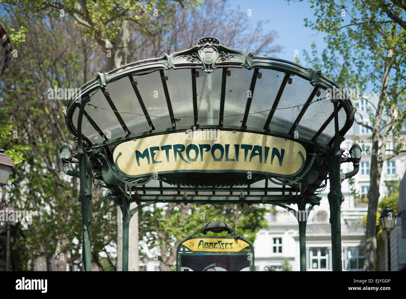 Decorative Metro subway sign in Paris, France Stock Photo - Alamy