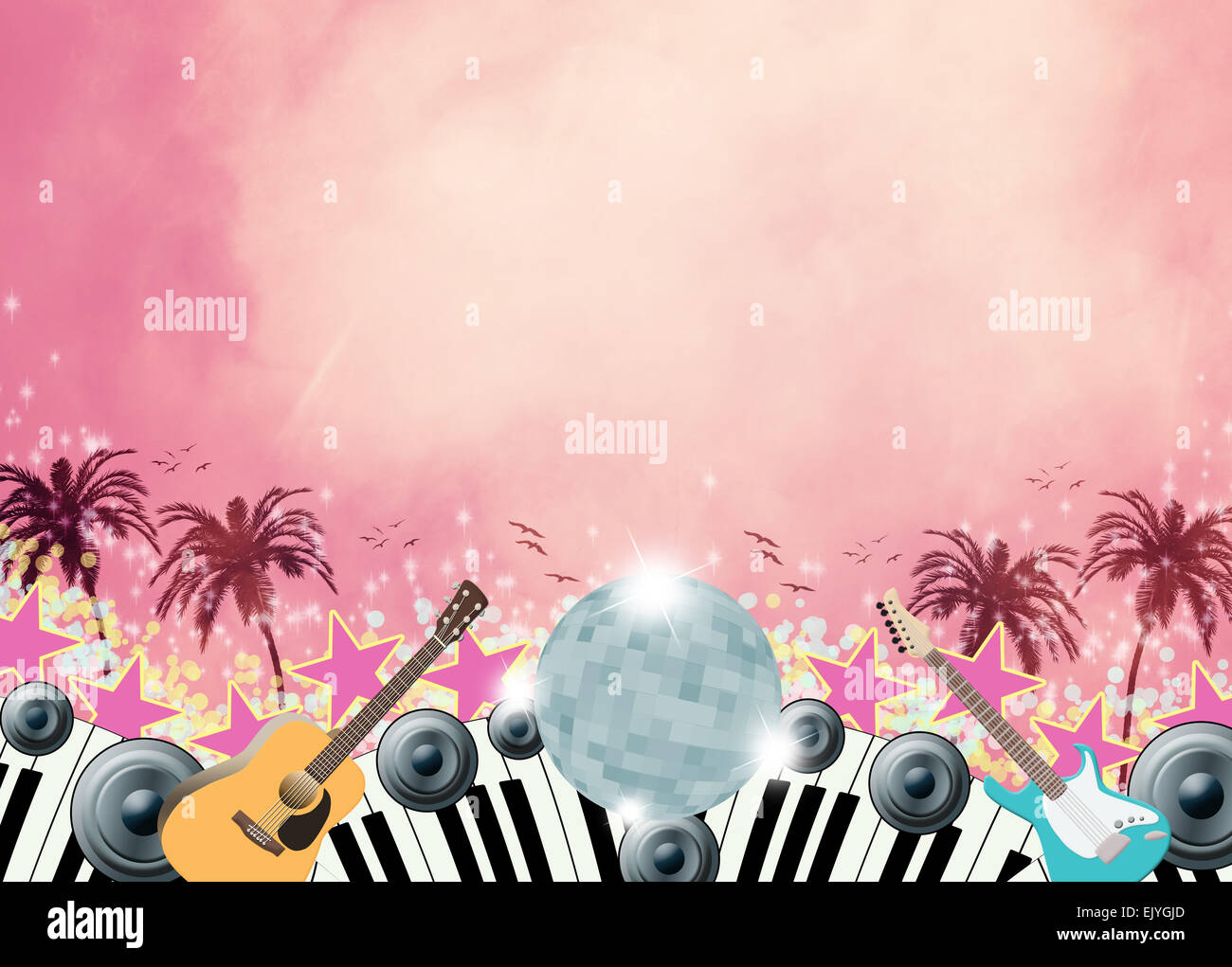 Abstract music night or concert invitation advert background with empty ...