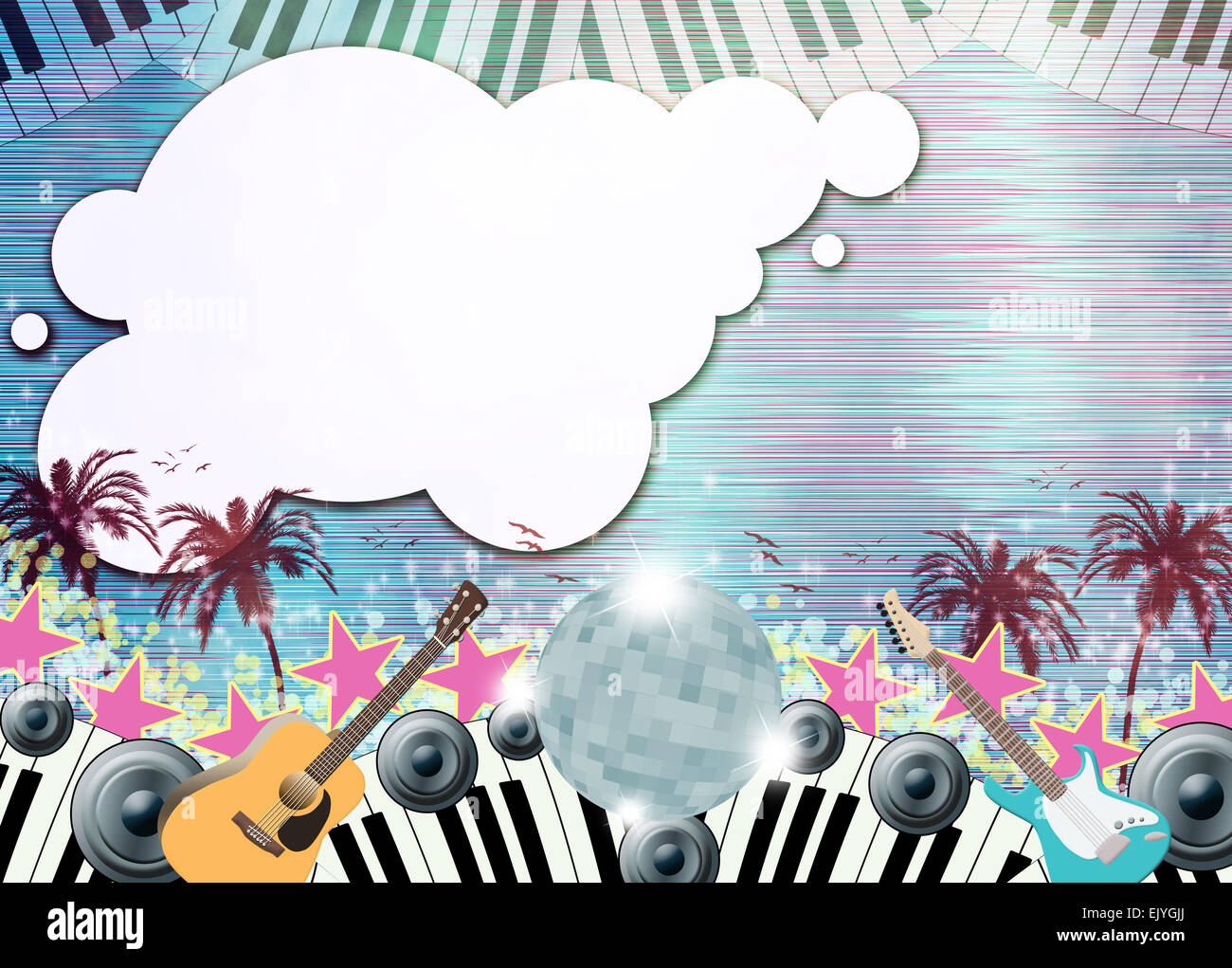 Abstract music night or concert invitation advert background with empty ...