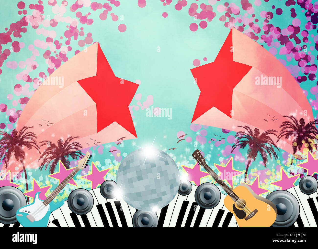 Abstract music night or concert invitation advert background with empty ...