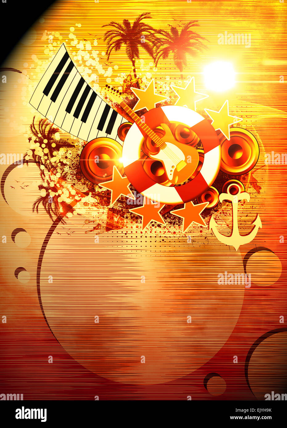 Abstract music night or concert invitation advert background with empty ...