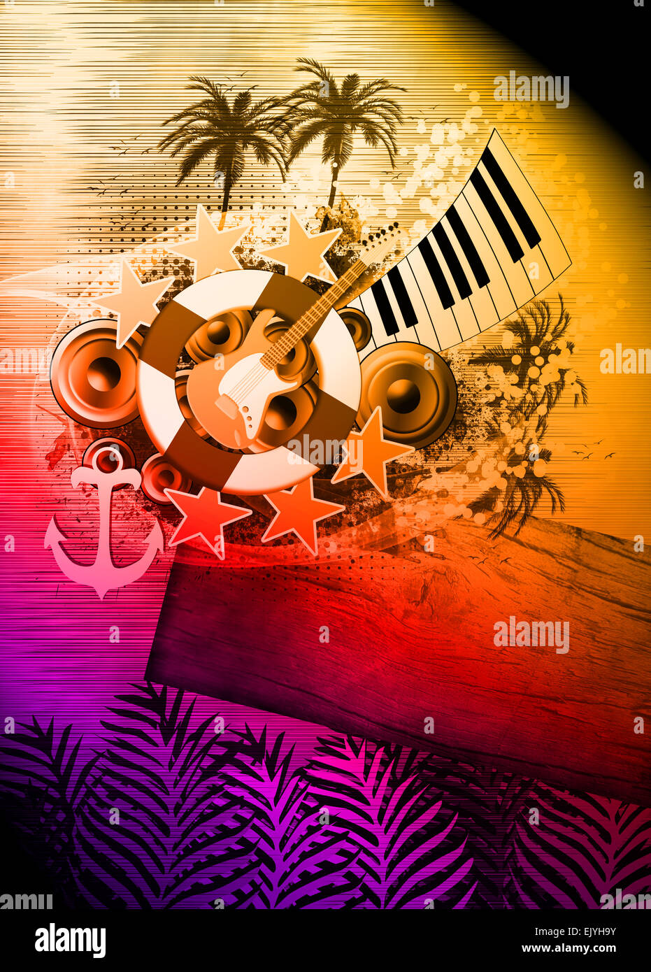 Abstract music night or concert invitation advert background with empty ...
