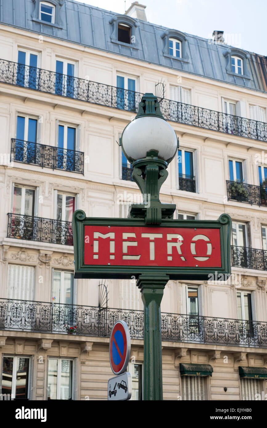 Decorative Metro subway sign in Paris, France Stock Photo - Alamy