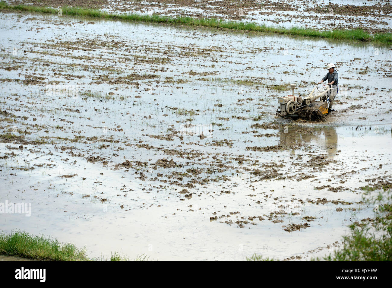 Nanchang, China's Jiangxi Province. 2nd Apr, 2015. A farmer ploughes ...