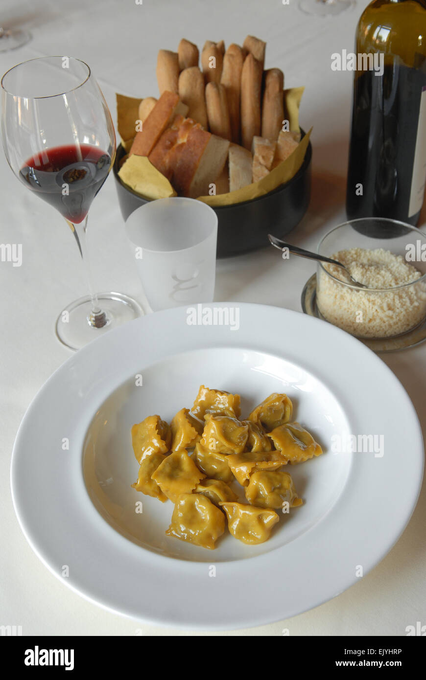 Guido restaurant in Pollenzo (Cuneo, Piedmont, Italy), typical stuffed ...