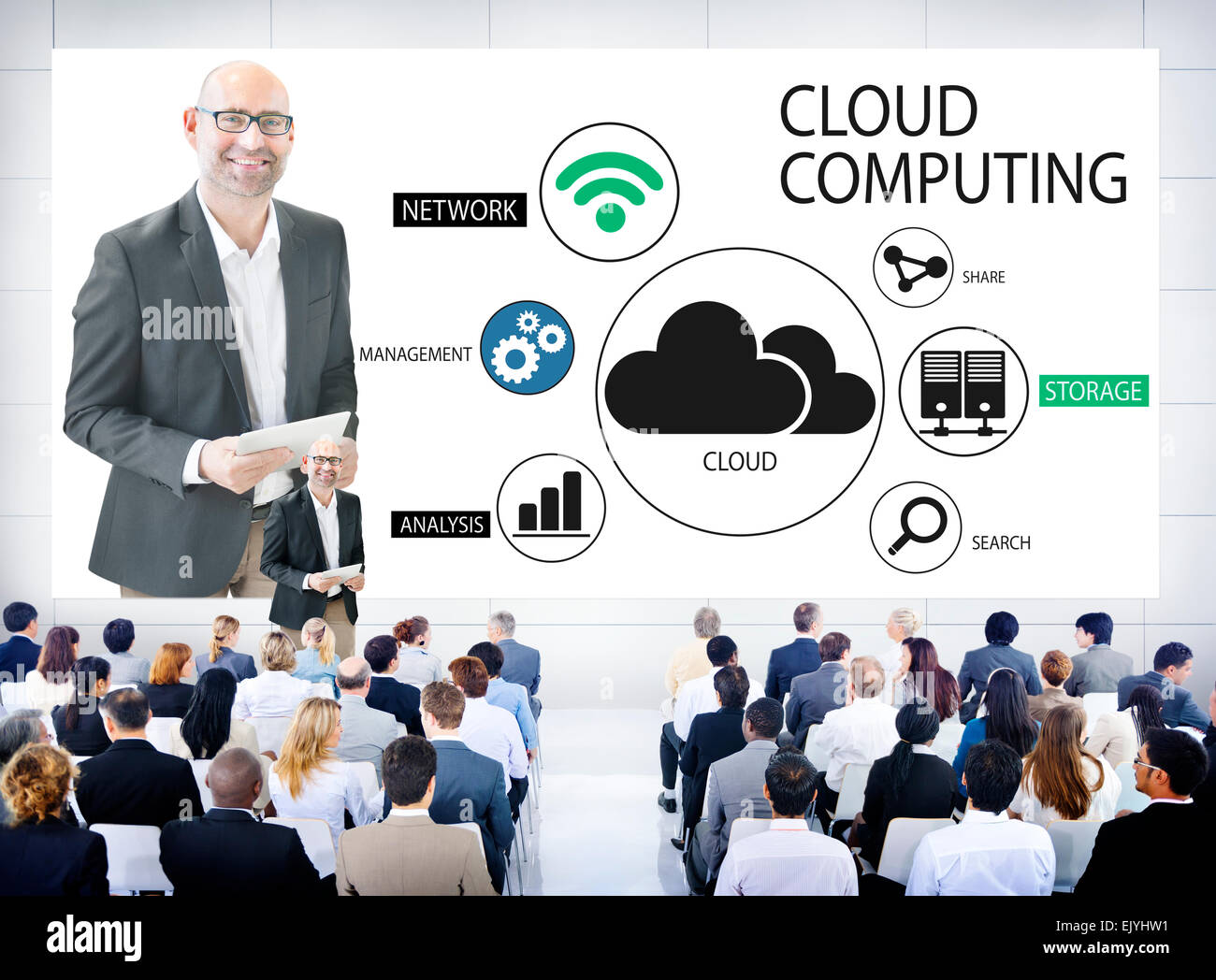 Business People in a Cloud Computing Seminar Stock Photo - Alamy