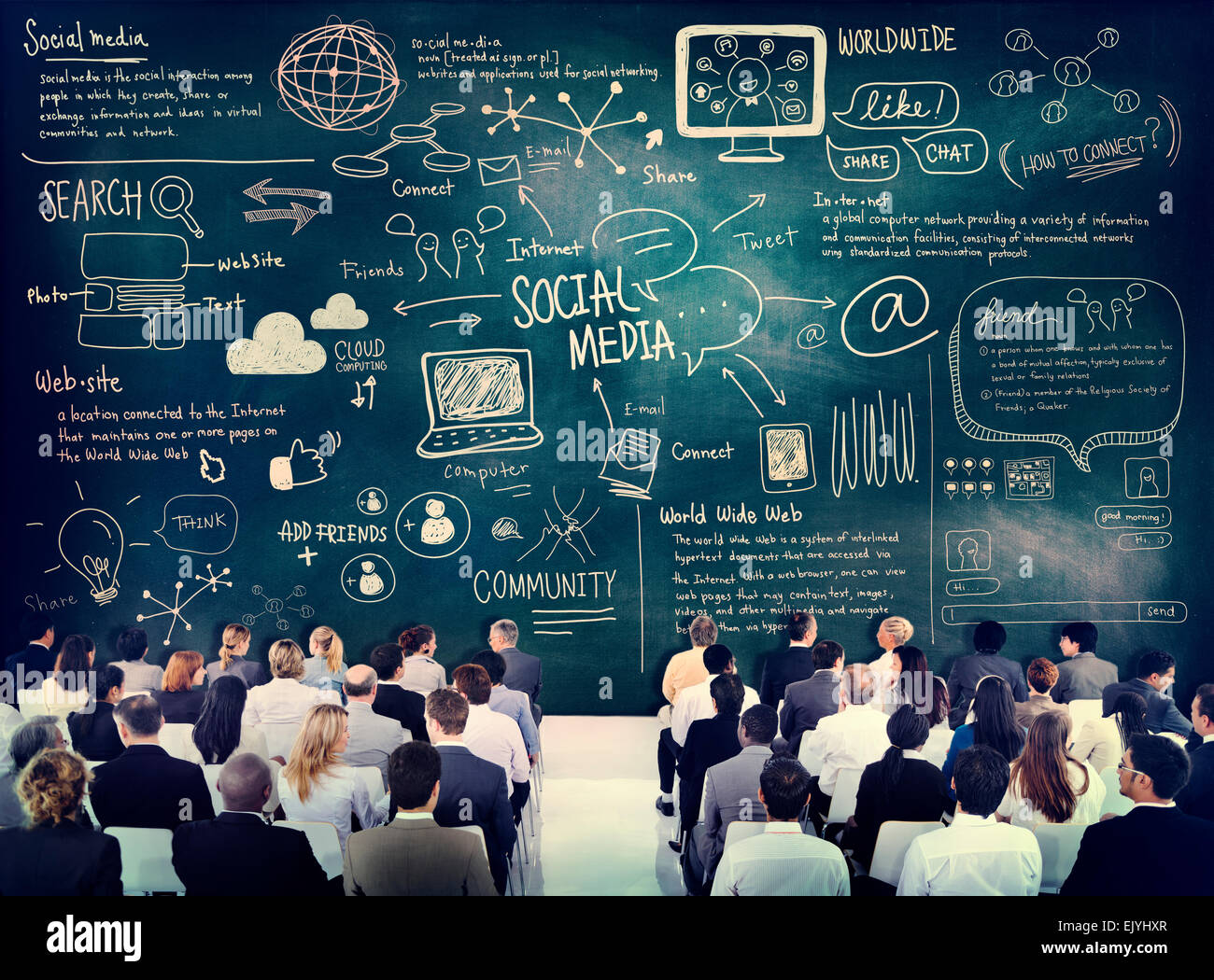 Diverse Business People Learning About Social Media Stock Photo - Alamy