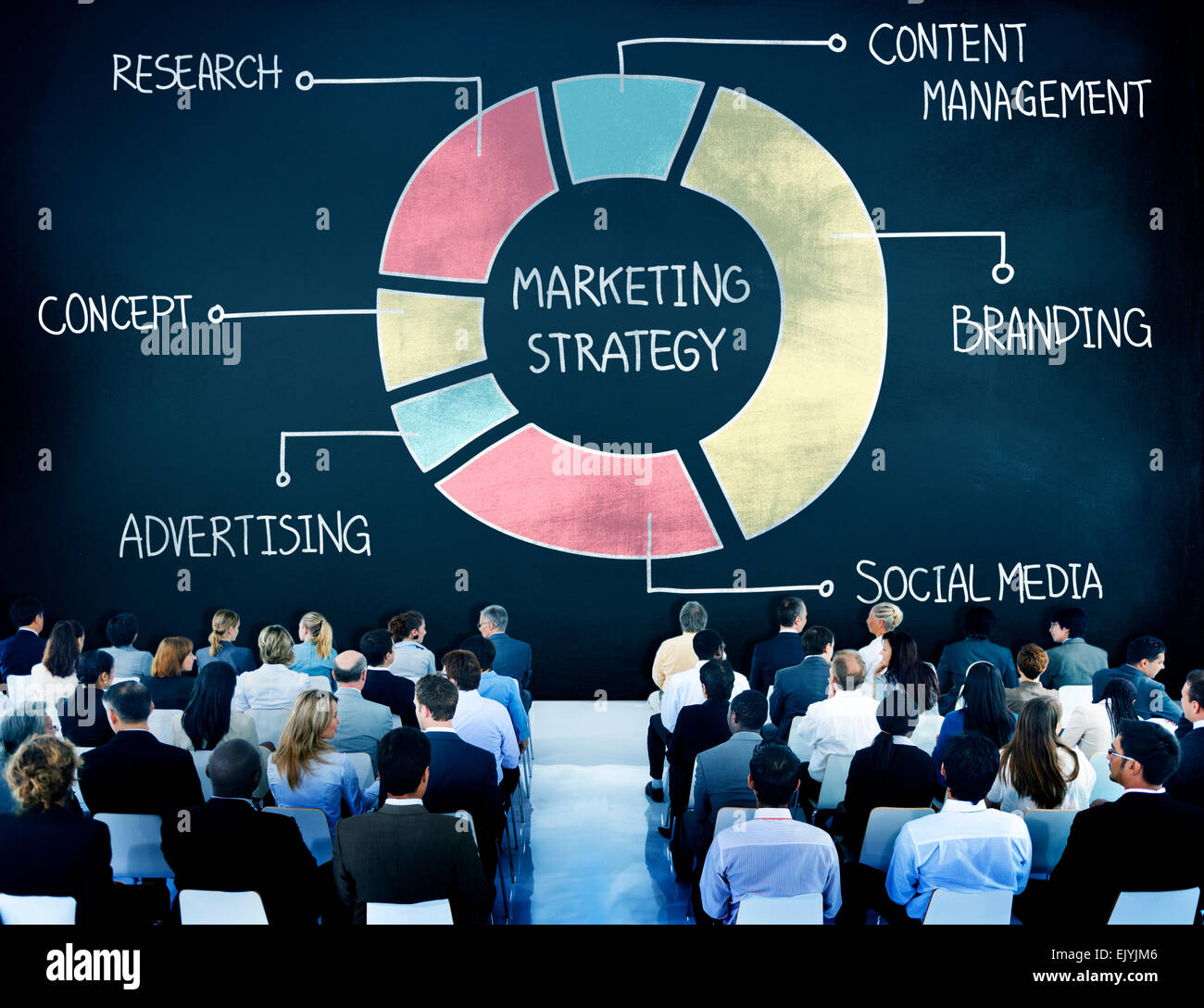 Diverse Business People Learning About Marketing Strategy Stock Photo ...