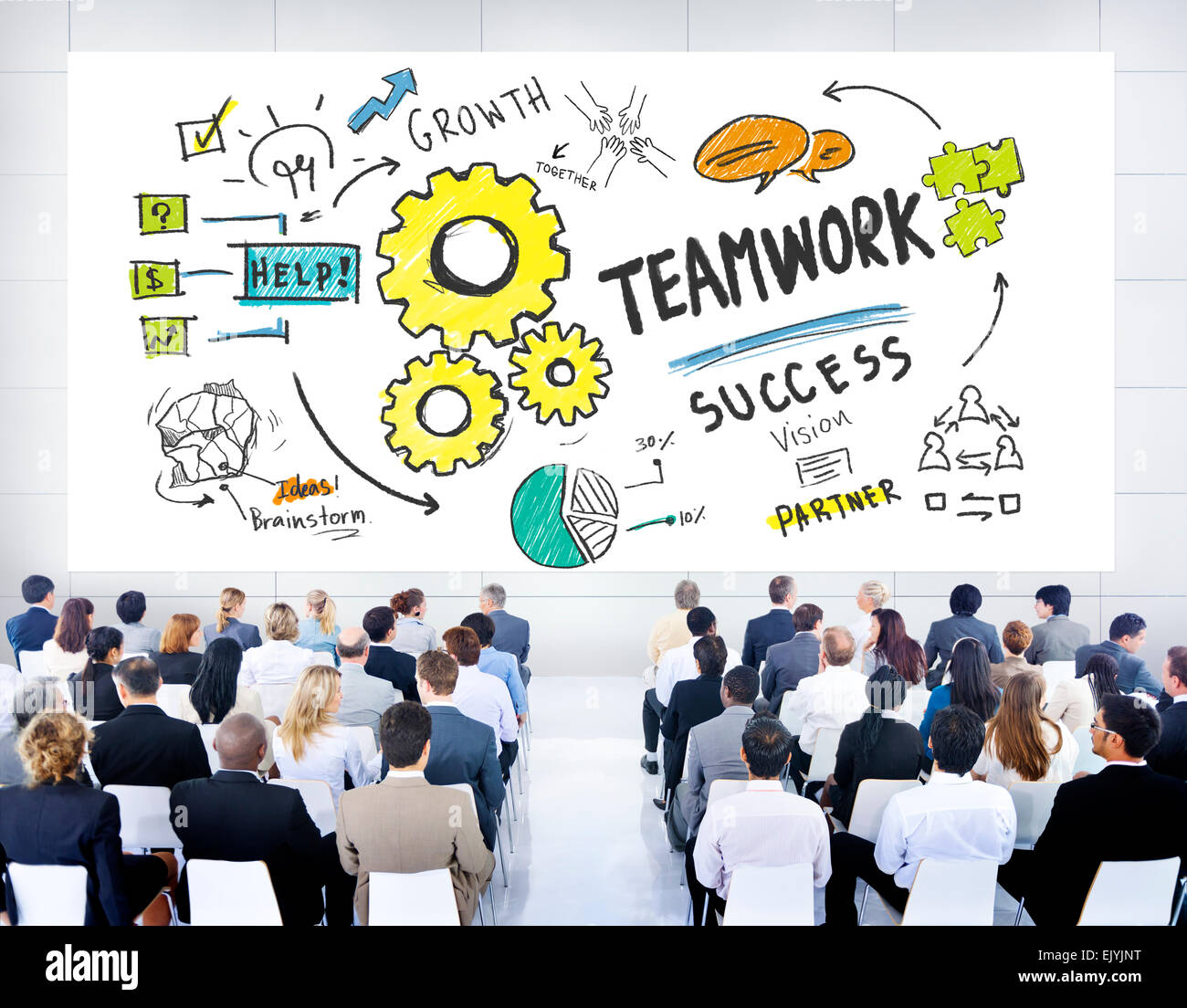 Teamwork Team Together Collaboration Business Seminar Presentation ...