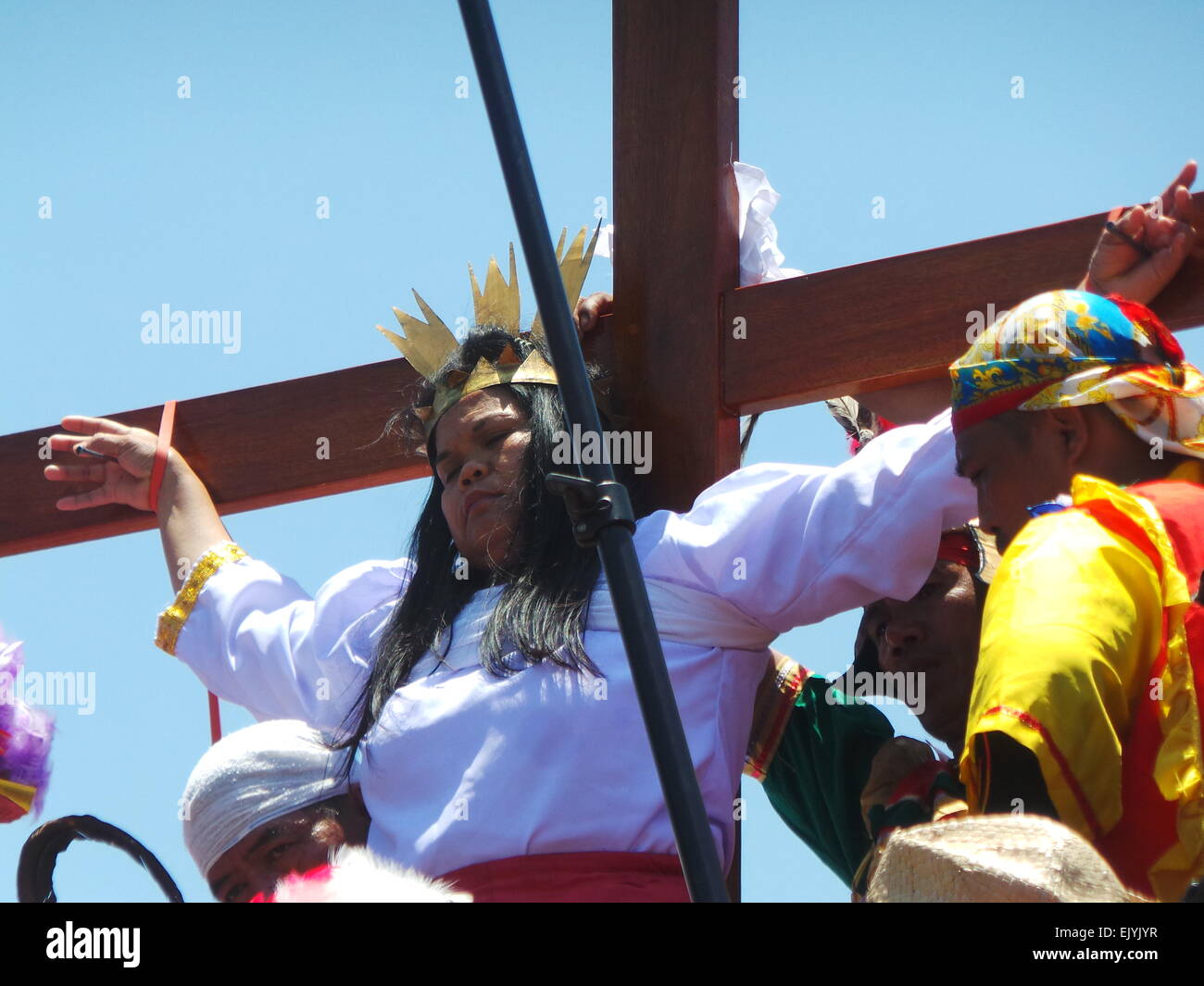Woman nailed to the cross hi-res stock photography and images - Alamy