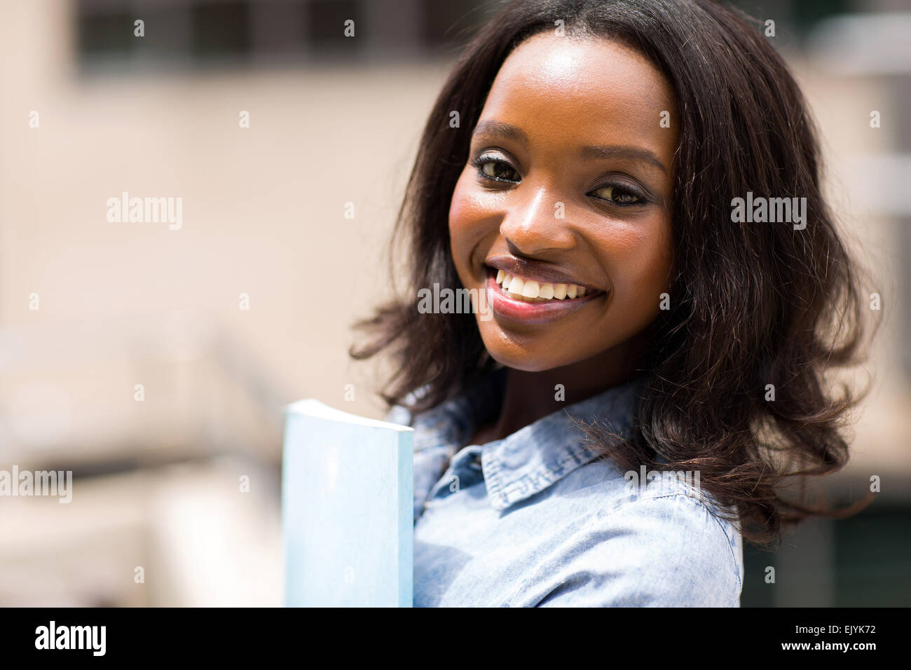 pretty African American university student closeup Stock Photo - Alamy