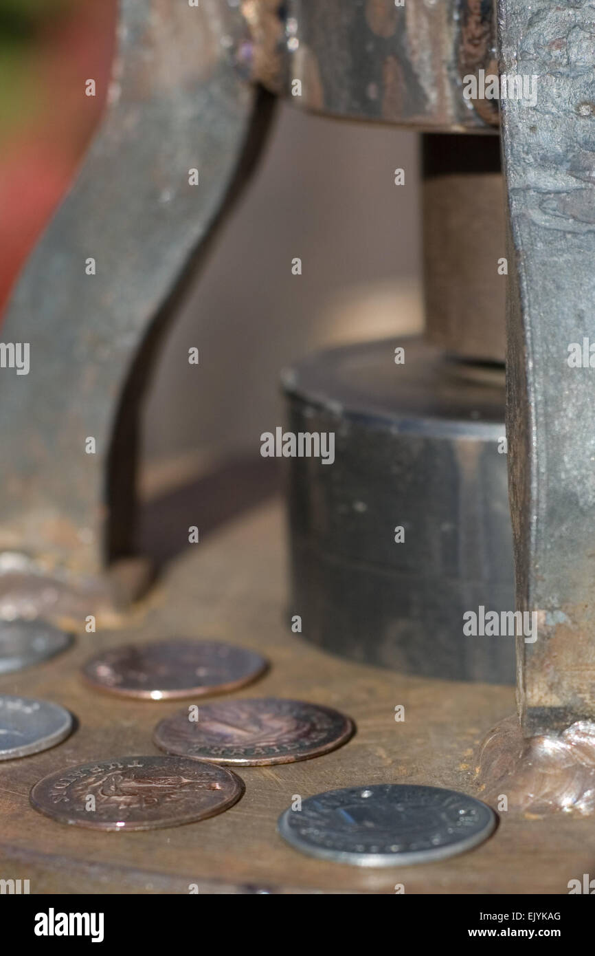 Coin making machine Stock Photo - Alamy