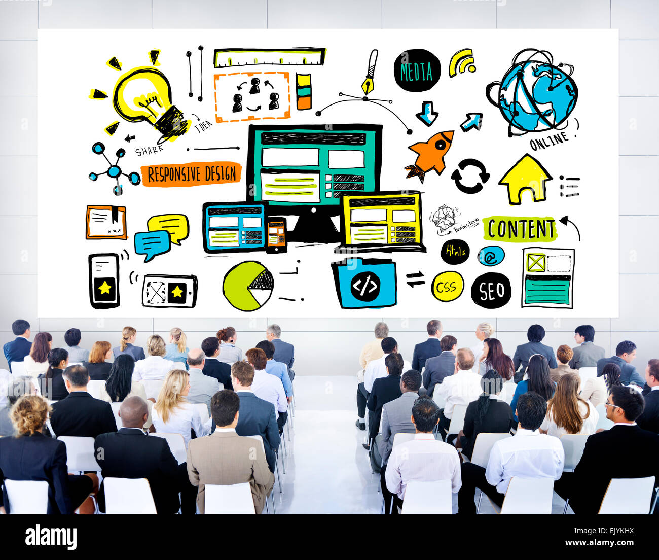 Business People Responsive Design Technology Seminar Concept Stock ...