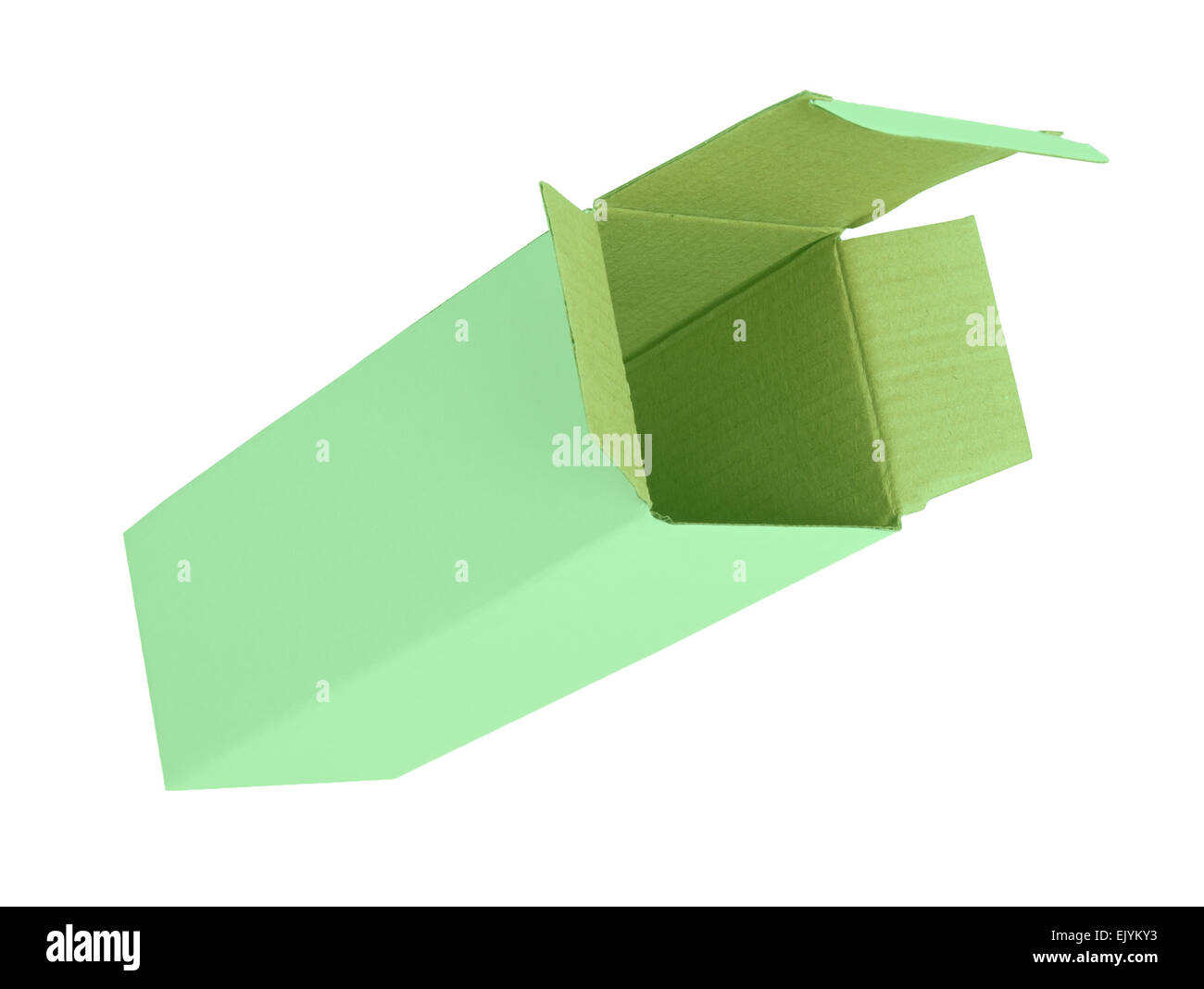 Green cardboard box on a white background Stock Photo - Alamy