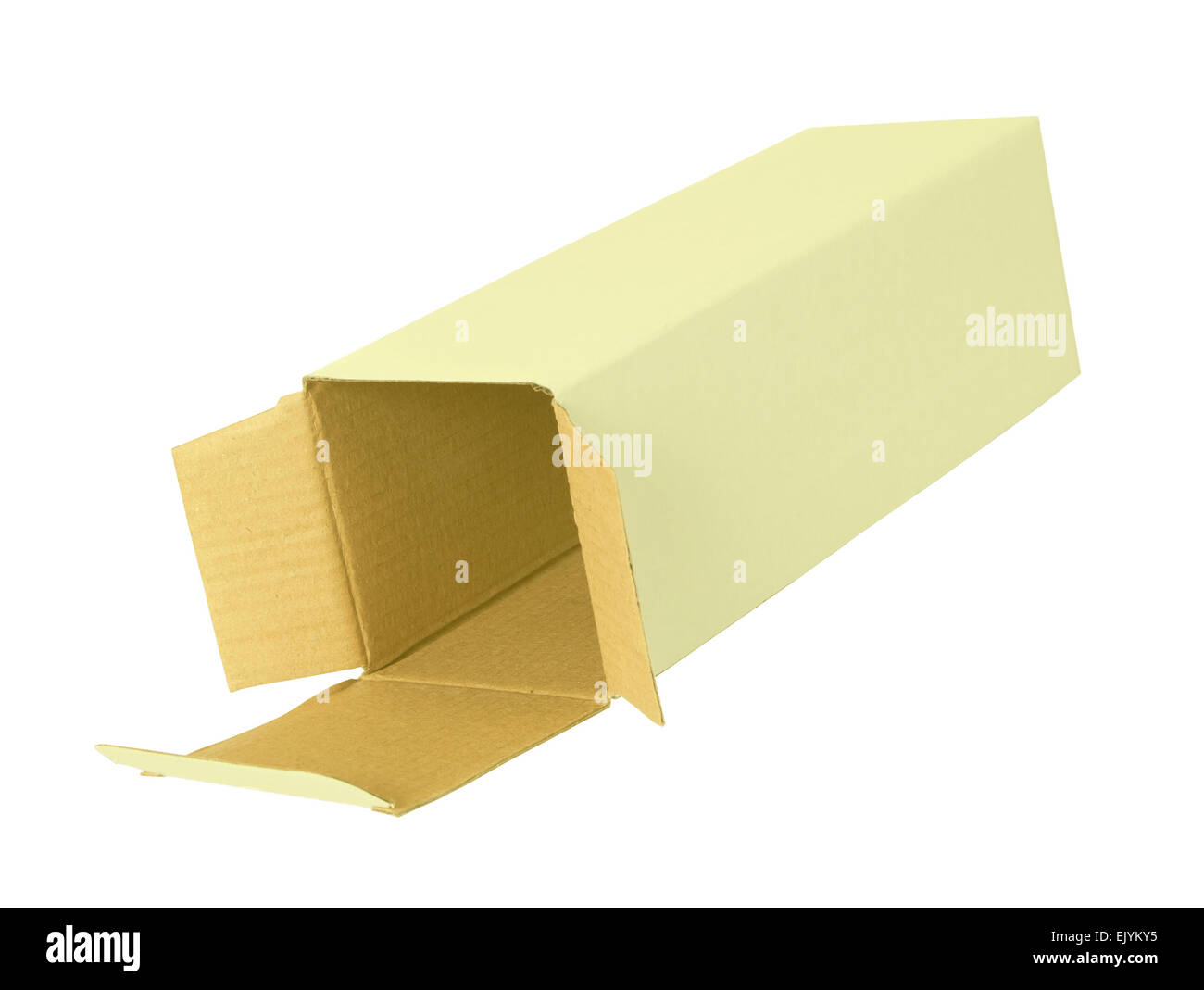Yellow cardboard box on a white background Stock Photo - Alamy