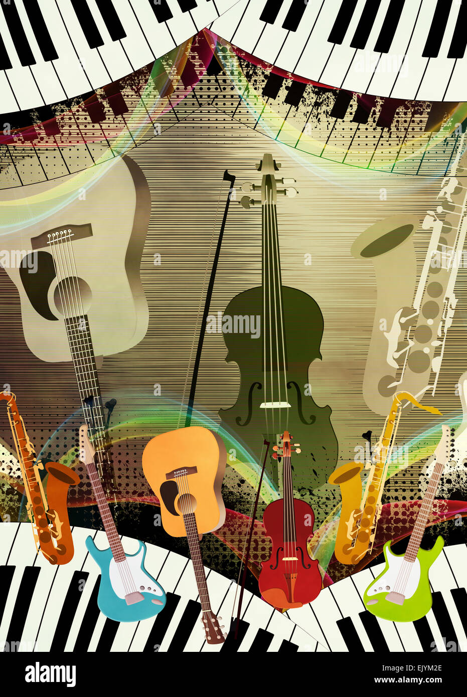 Abstract music night or concert invitation advert background with empty ...