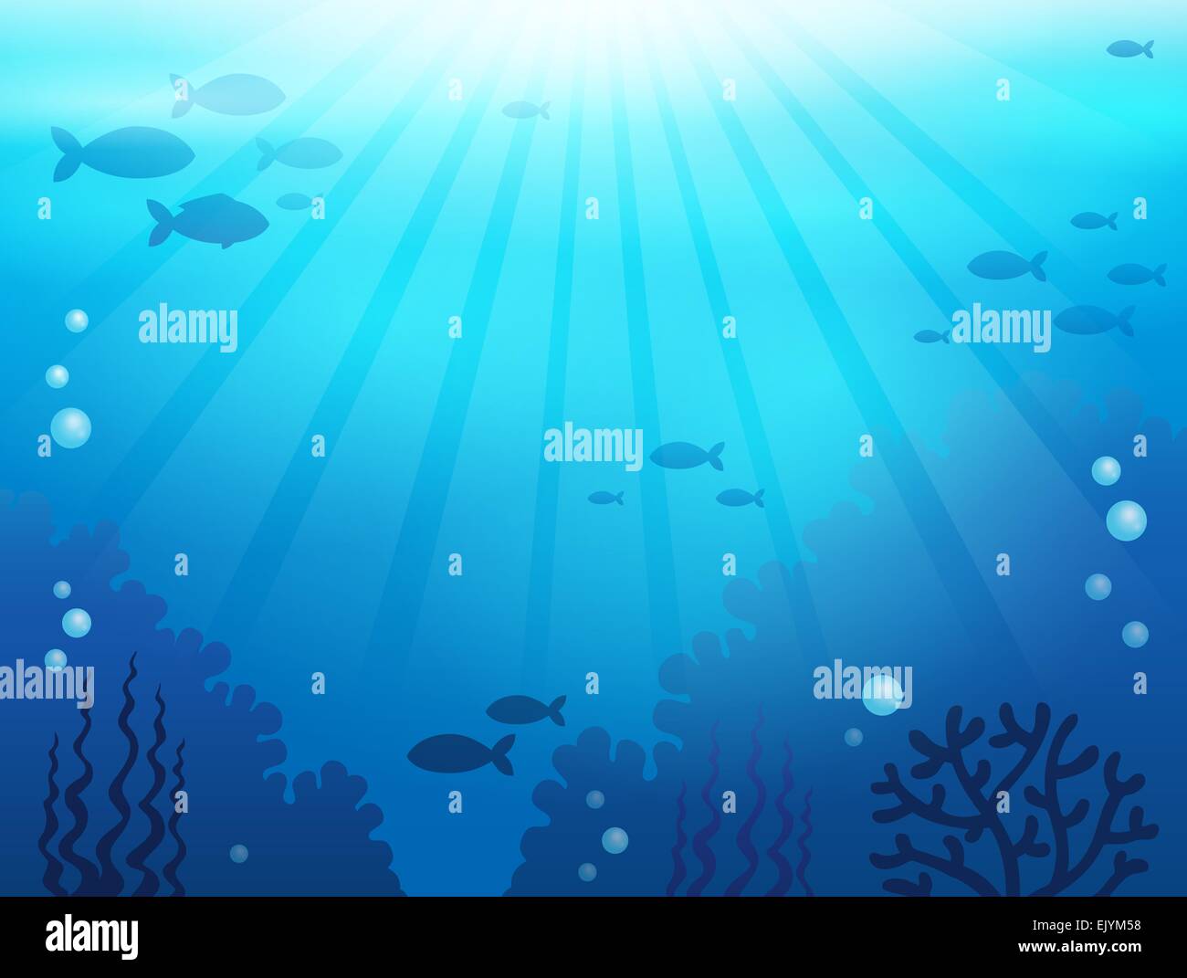 Ocean underwater theme background 1 - picture illustration Stock Photo ...